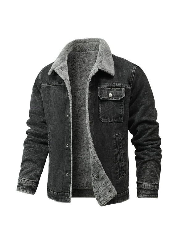 Mens Fleece Lined Denim Jacket