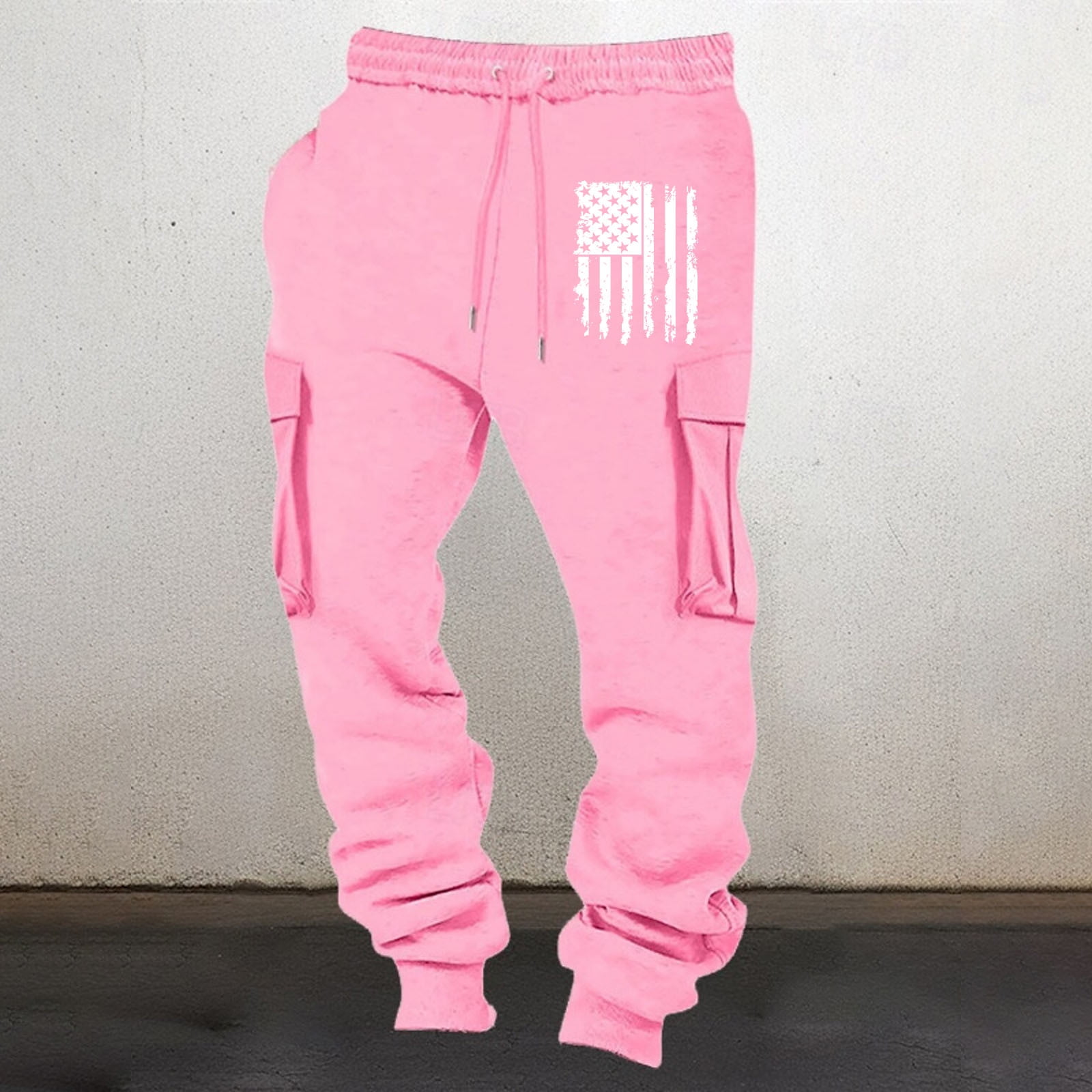 Xysaqa Men's Sweatpants, Men Casual American Flag Print Workout ...