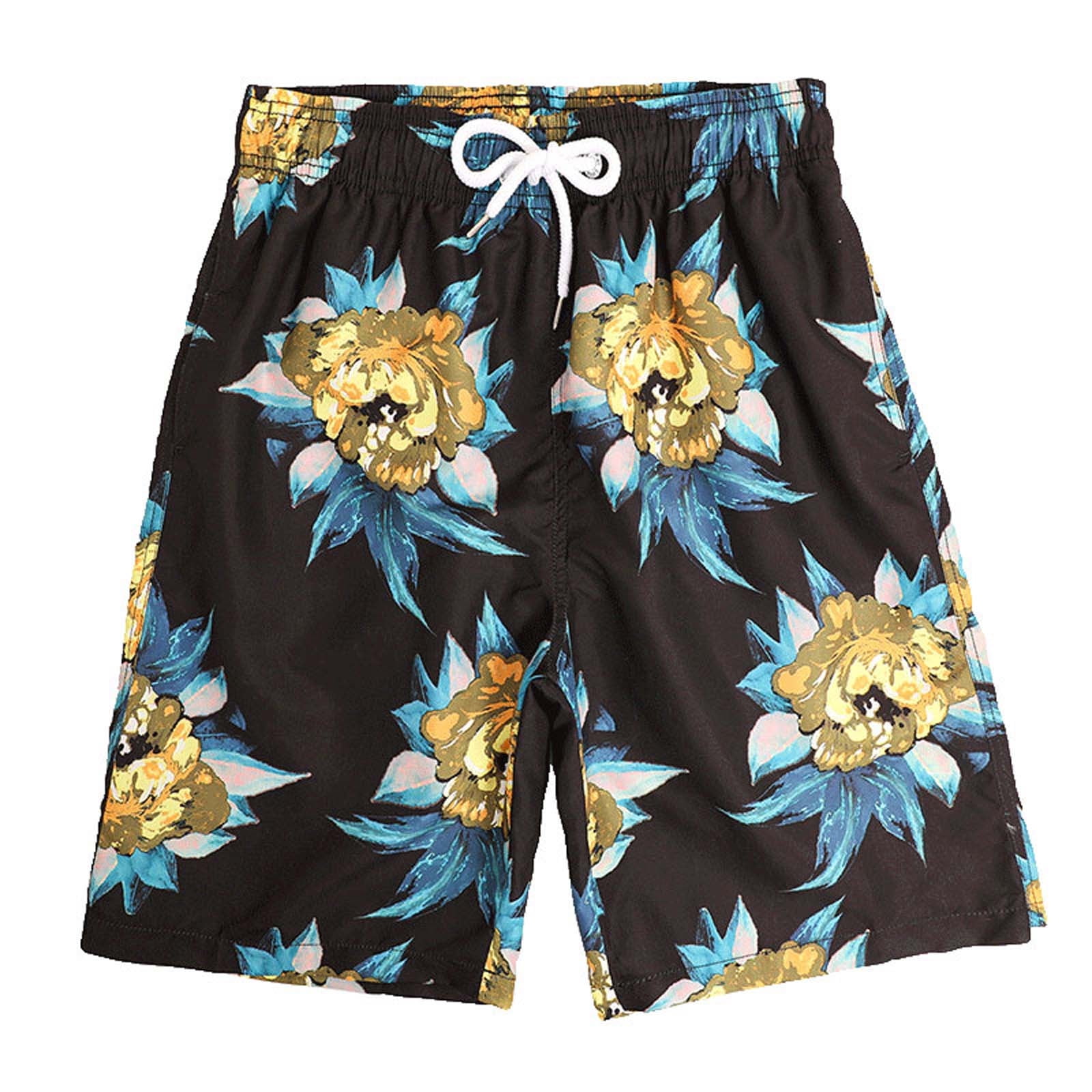 Xysaqa Men's Swim Trunks, Men Loose Fit Printed Swim Shorts for Summer ...