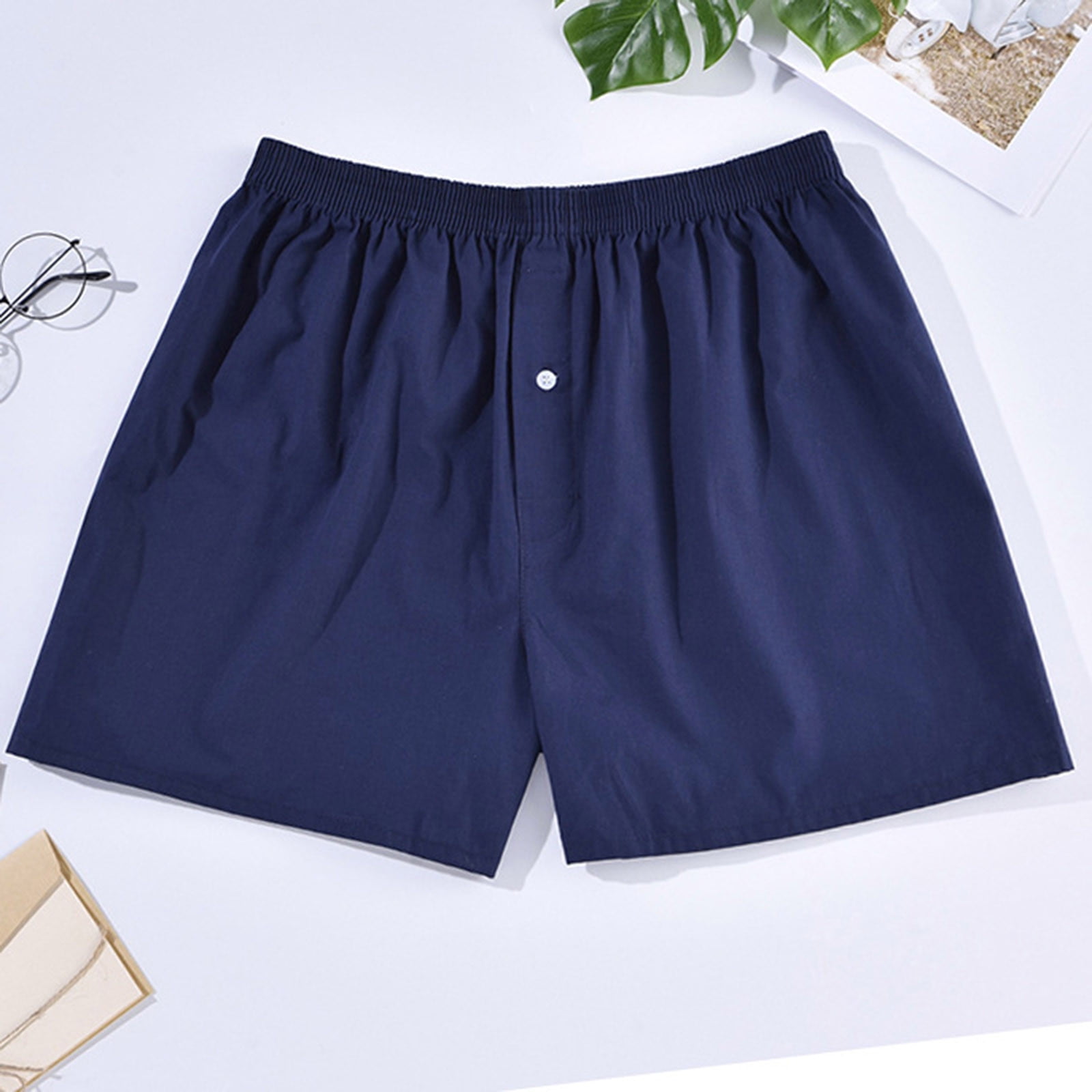 Xysaqa Mens Cotton Pajama Shorts Casual Lounge Shorts Solid Sleep ...