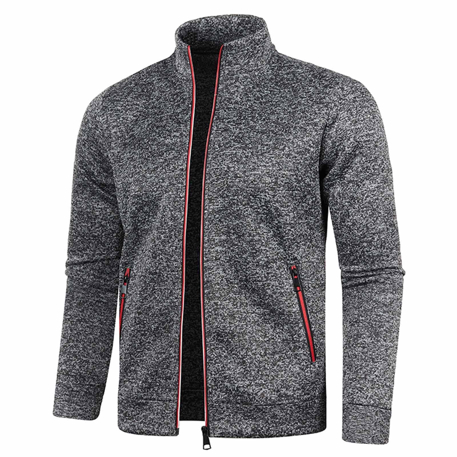 Xysaqa Mens Fall Winter Thin Fleece Jackets Men Big & Tall Casual ...