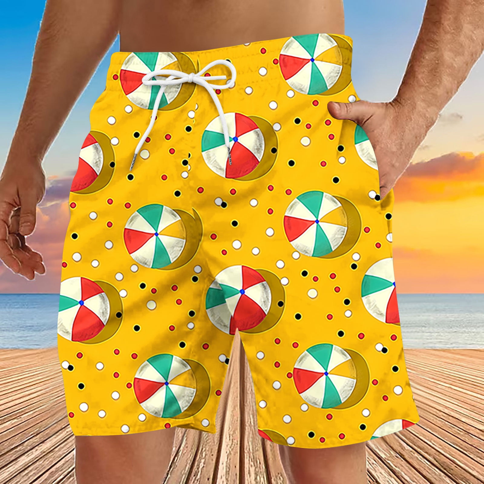 Xysaqa Mens Swim Trunks Bathing Suits Funny Fruit Print Swimwear Mens Board Shorts, Mens ...