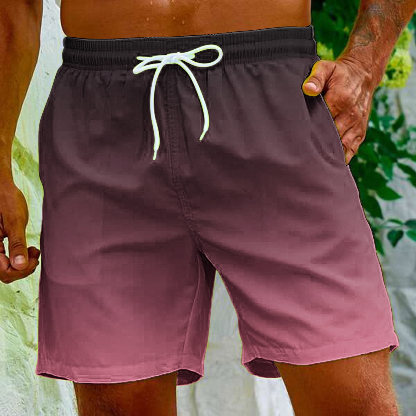 Xysaqa Mens Swim Trunks Men Big & Tall Casual Summer Gradient Color ...