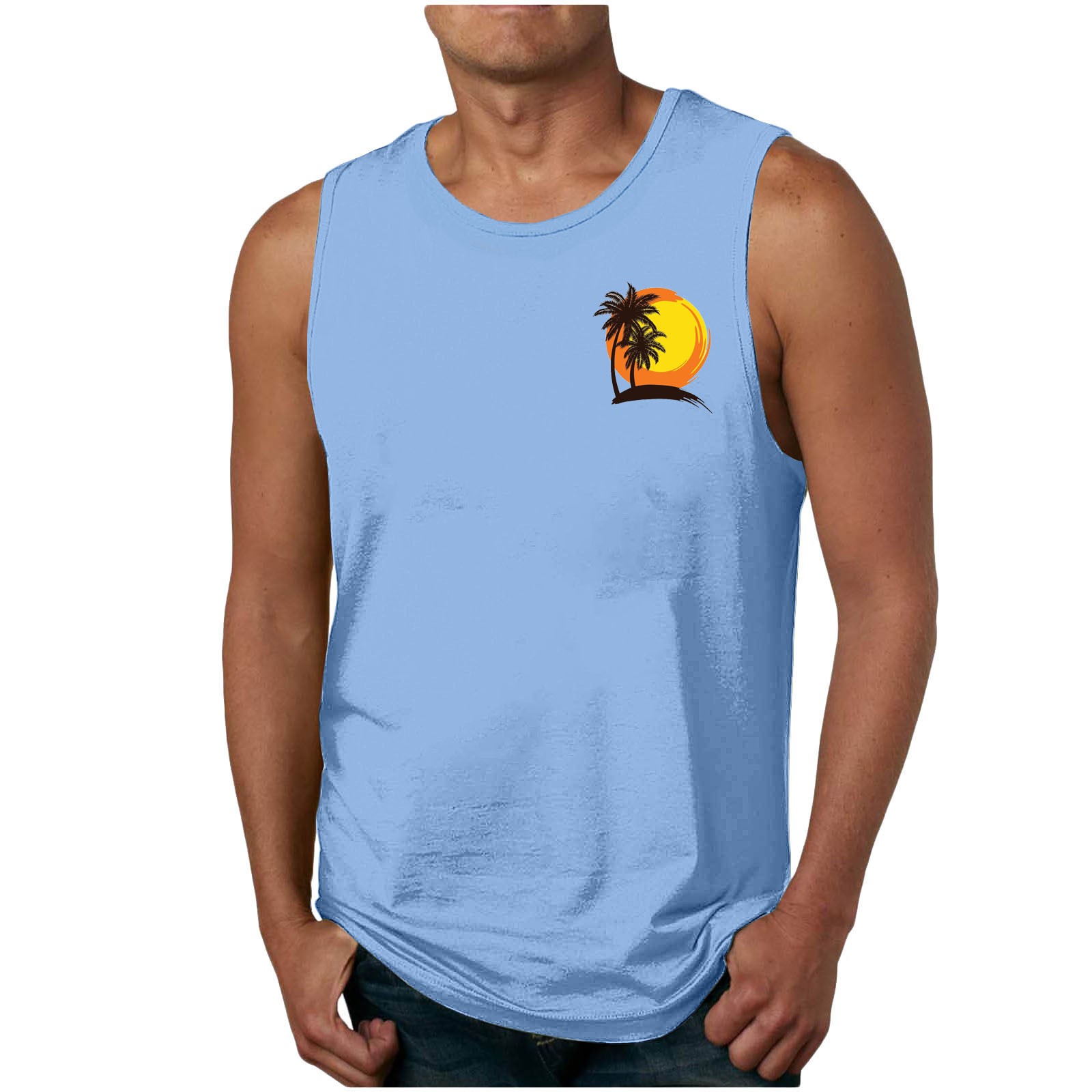 Xysaqa Mens T-Shirts Oversized Tshirts for Men Men's Beach Tank Top ...