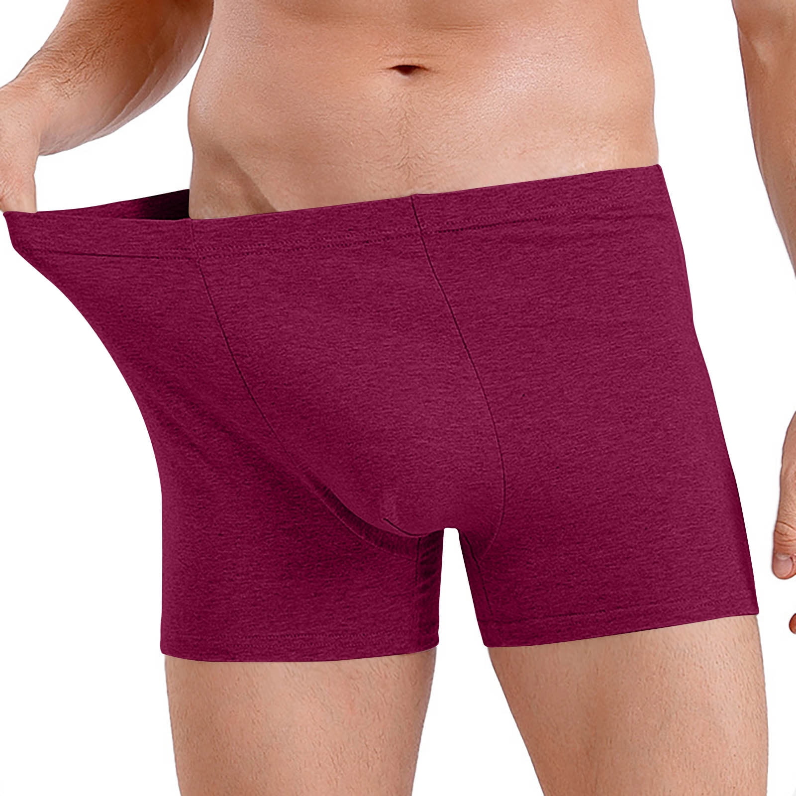 Xysaqa Mens Trunks Big & Tall Underwear Cotton Boxers Briefs Short Leg Comfortable Underpants L ...
