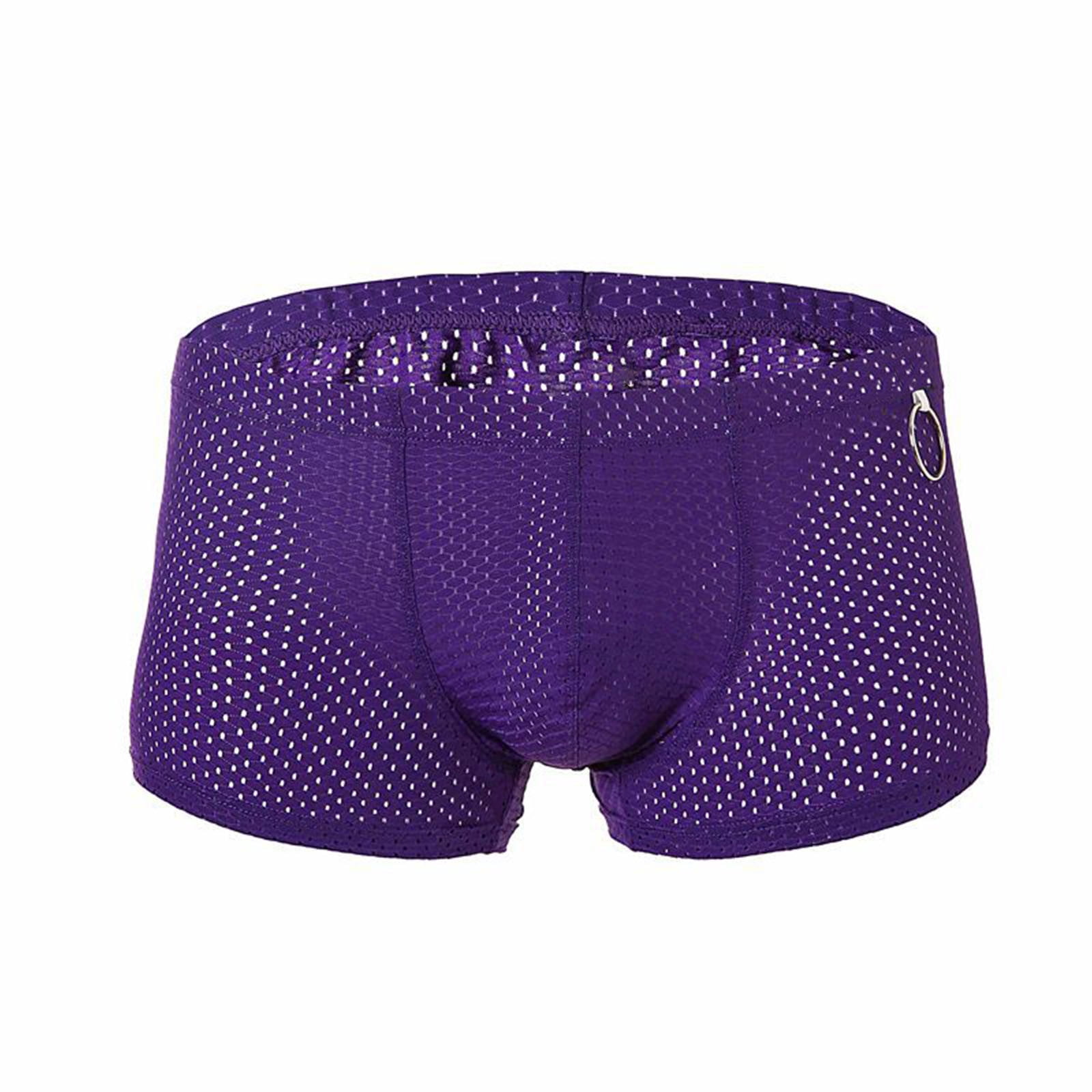 Xysaqa Mens Underwear Sexy Breathable Mesh Boxers Briefs Low Waist ...