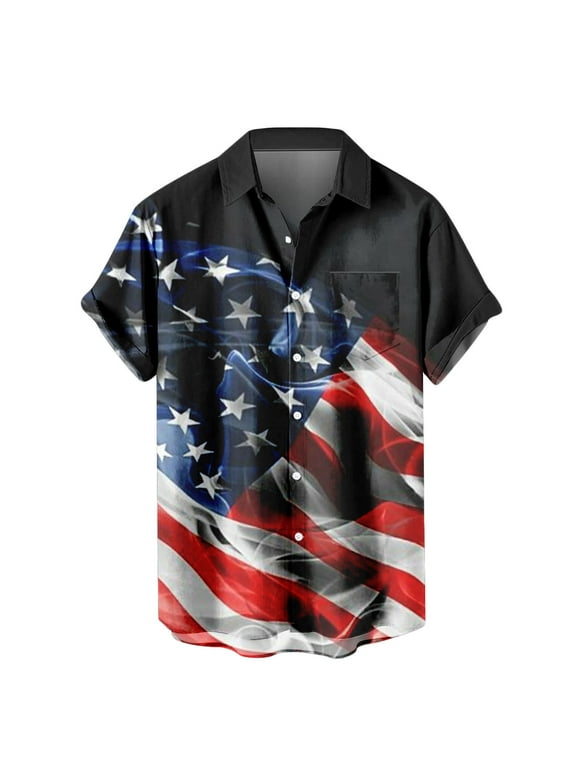 American Flag Button Down Shirt