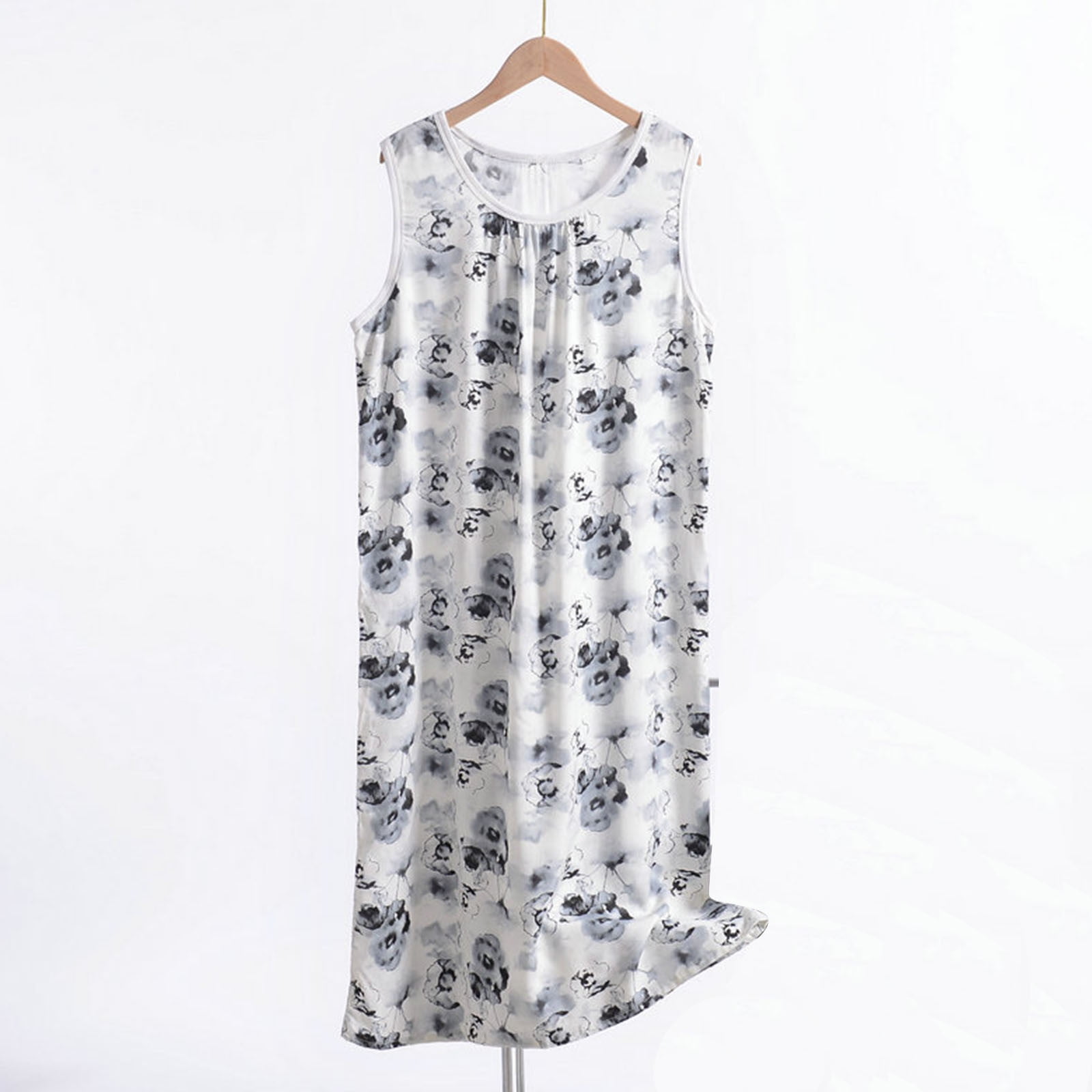 Xysaqa Plus Size Sleepwear for Women Tank Nightgown Sleeveless ...