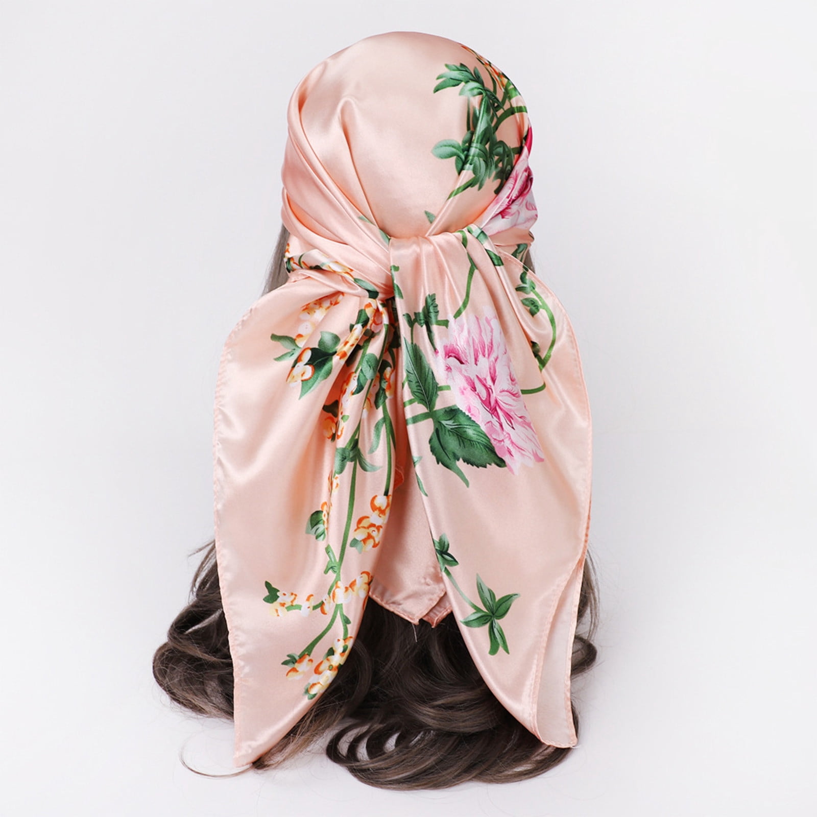 Xysaqa Silk Like Head Scarf, Women's 35" Satin Large Squared Hair ...