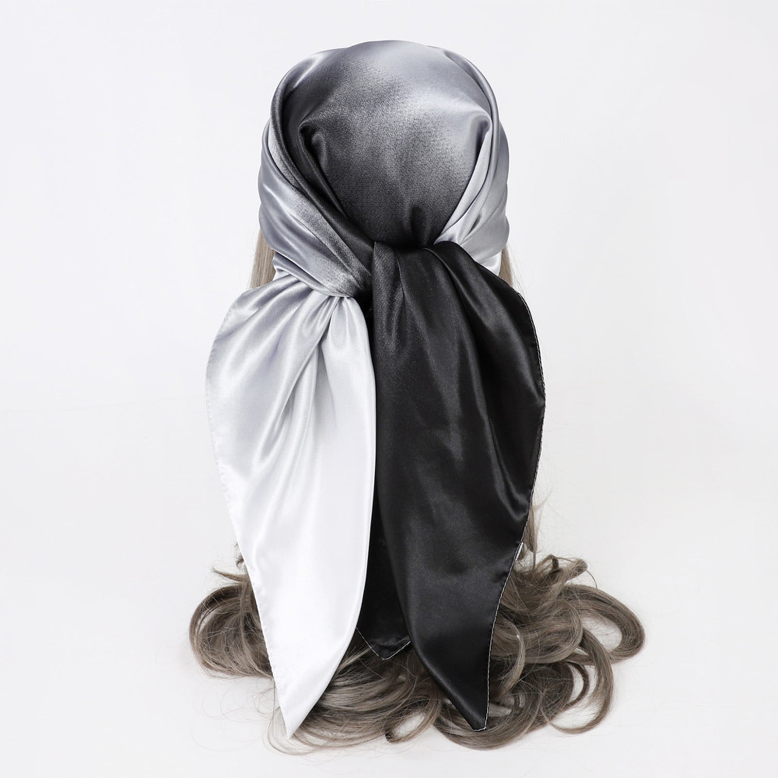 Xysaqa Silk Like Head Scarf, Women's 35" Satin Large Squared Hair ...