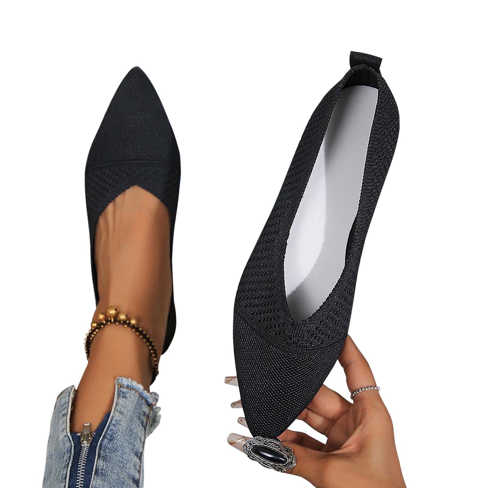 Xysaqa Slip on Work Shoes Women, Womens Golf Shoes Pointed Shallow Cut ...