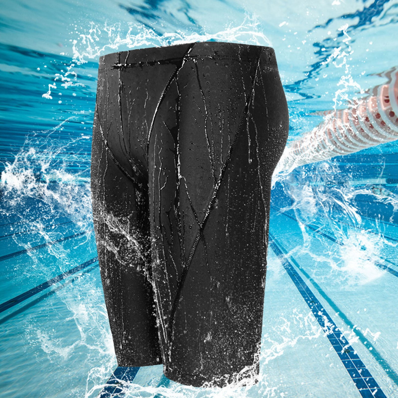 Xysaqa Swim Jammers For Men, Mens Swim Trunks Long Leg Training Bathing ...