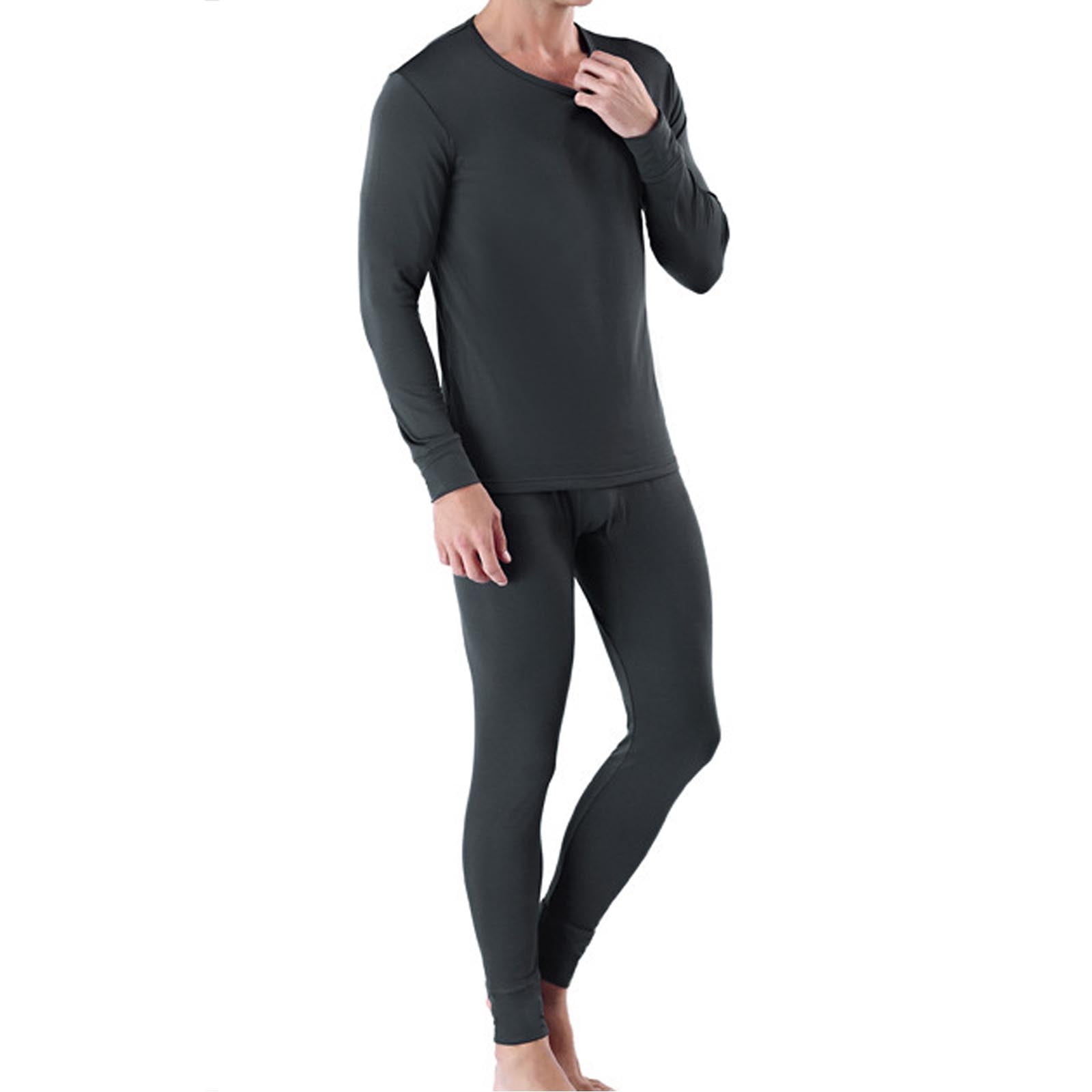 Xysaqa Thermal Underwear Set for Men, Mens Fleeces Lined Long Johns ...