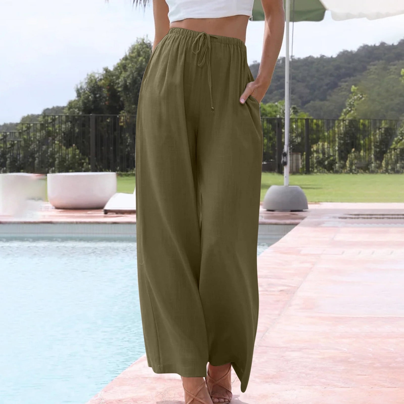 Xysaqa Travel Clothes Women, Women's Casual Pants Comfortable Elastic ...