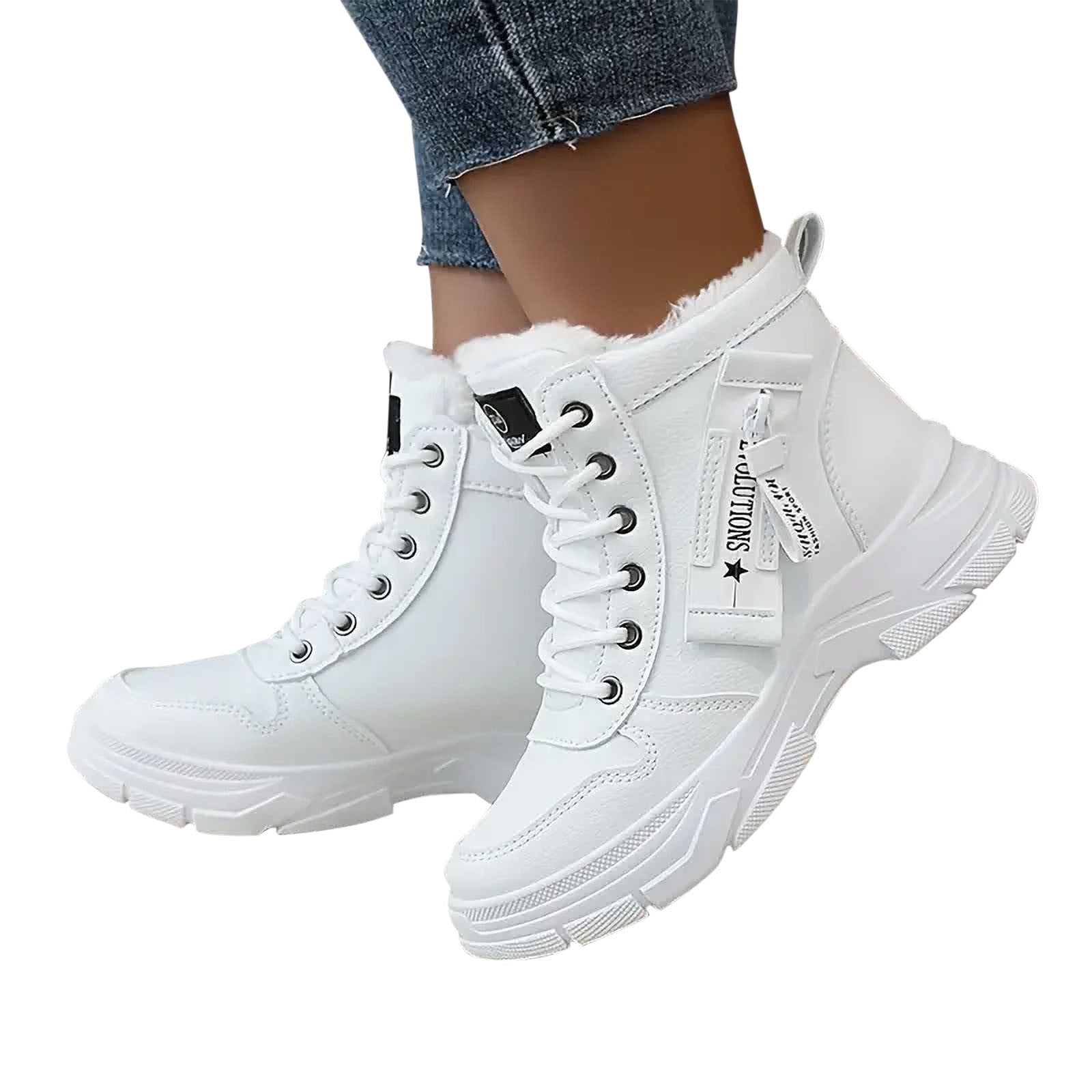 Xysaqa Winter Snow Boots for Women, Womens Shoes Fall Versatile Warm ...