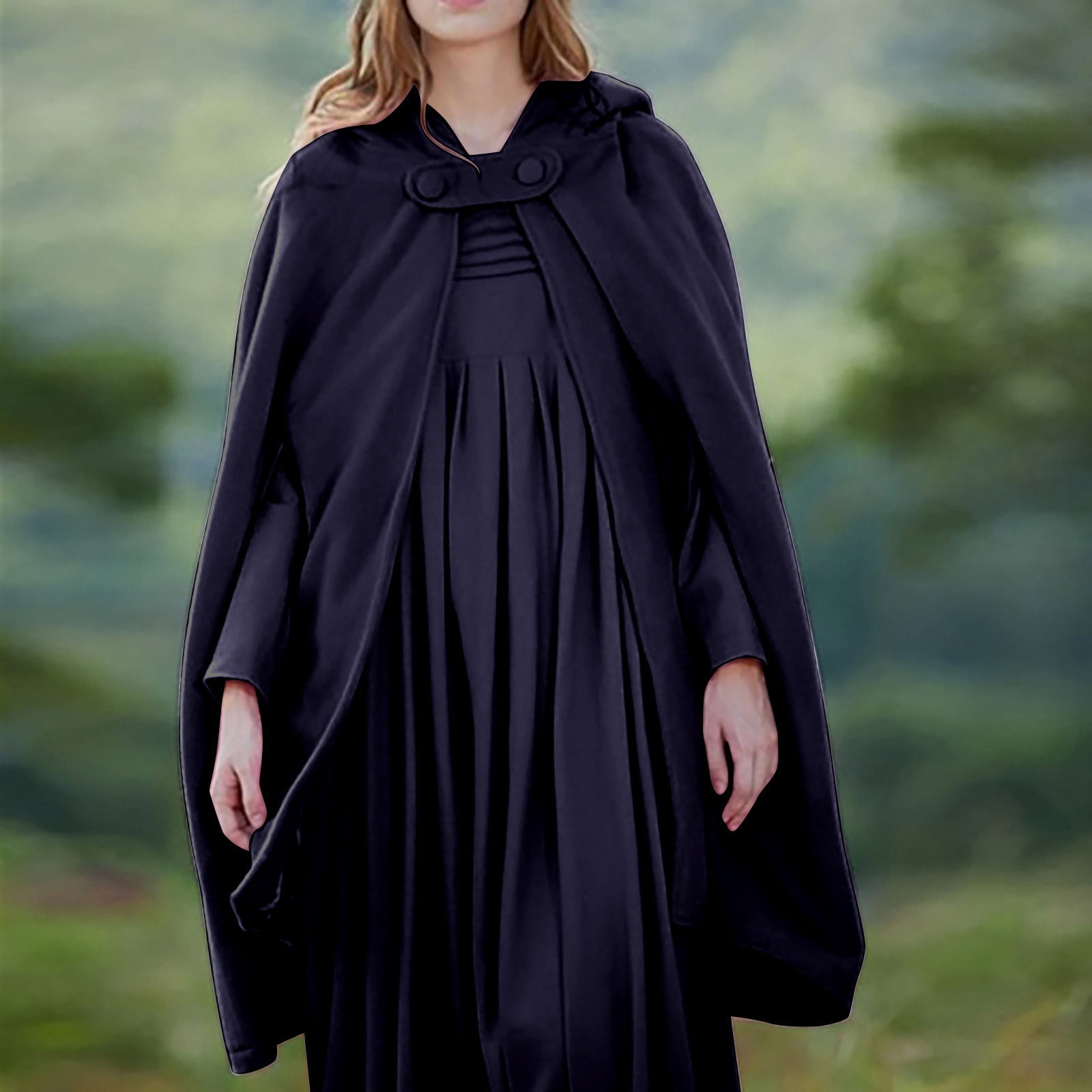 Xysaqa Women Hooded Open Front Ponchos Cape Coat Winter Cardigan ...