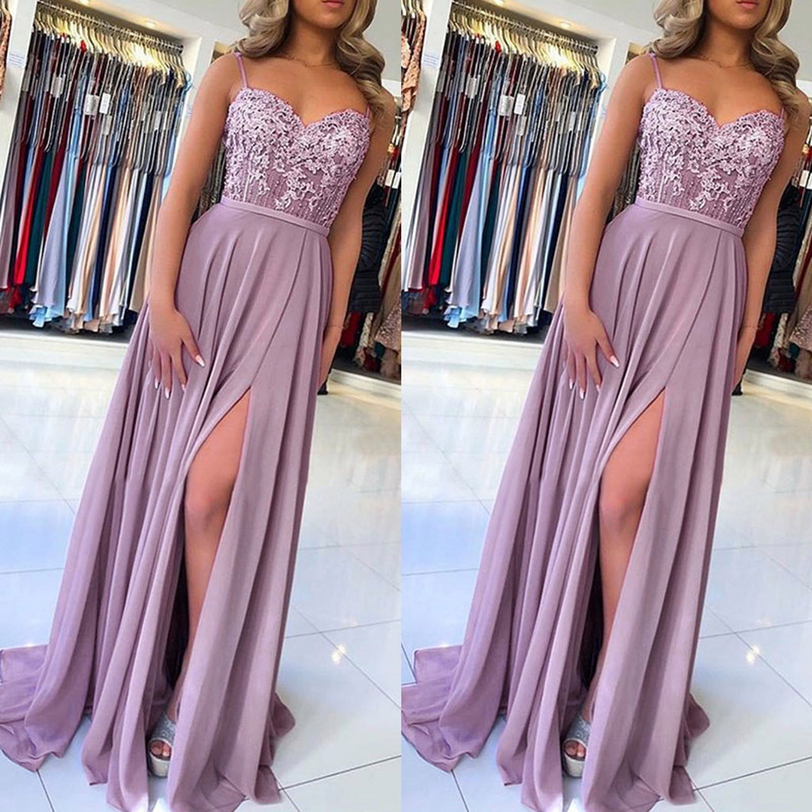 Xysaqa Women's A-Line Tulle Prom Maxi Dresses 2023 Formal Elegant High ...