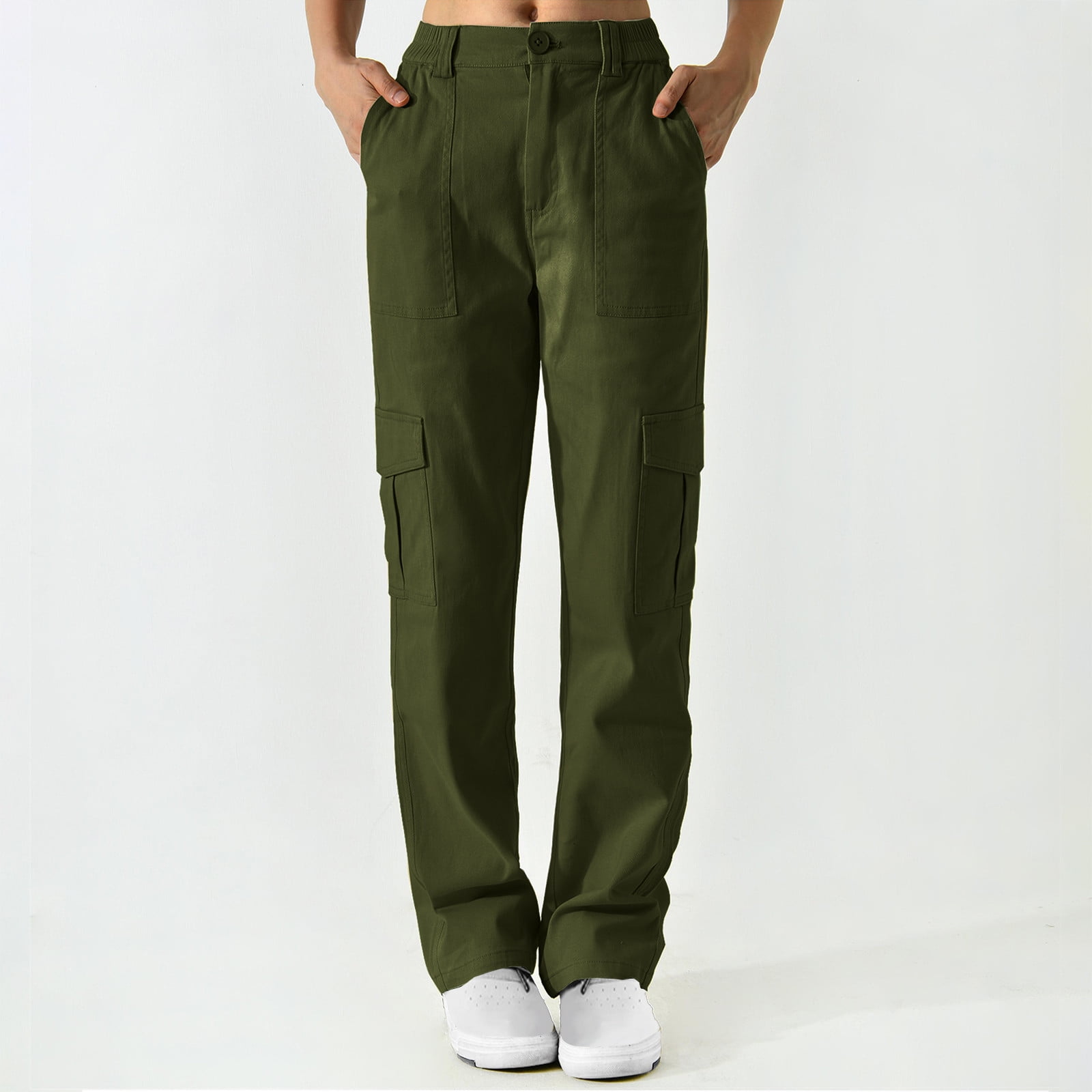 Xysaqa Women's Stretch High Waisted Cargo Pants Women Baggy Multi ...