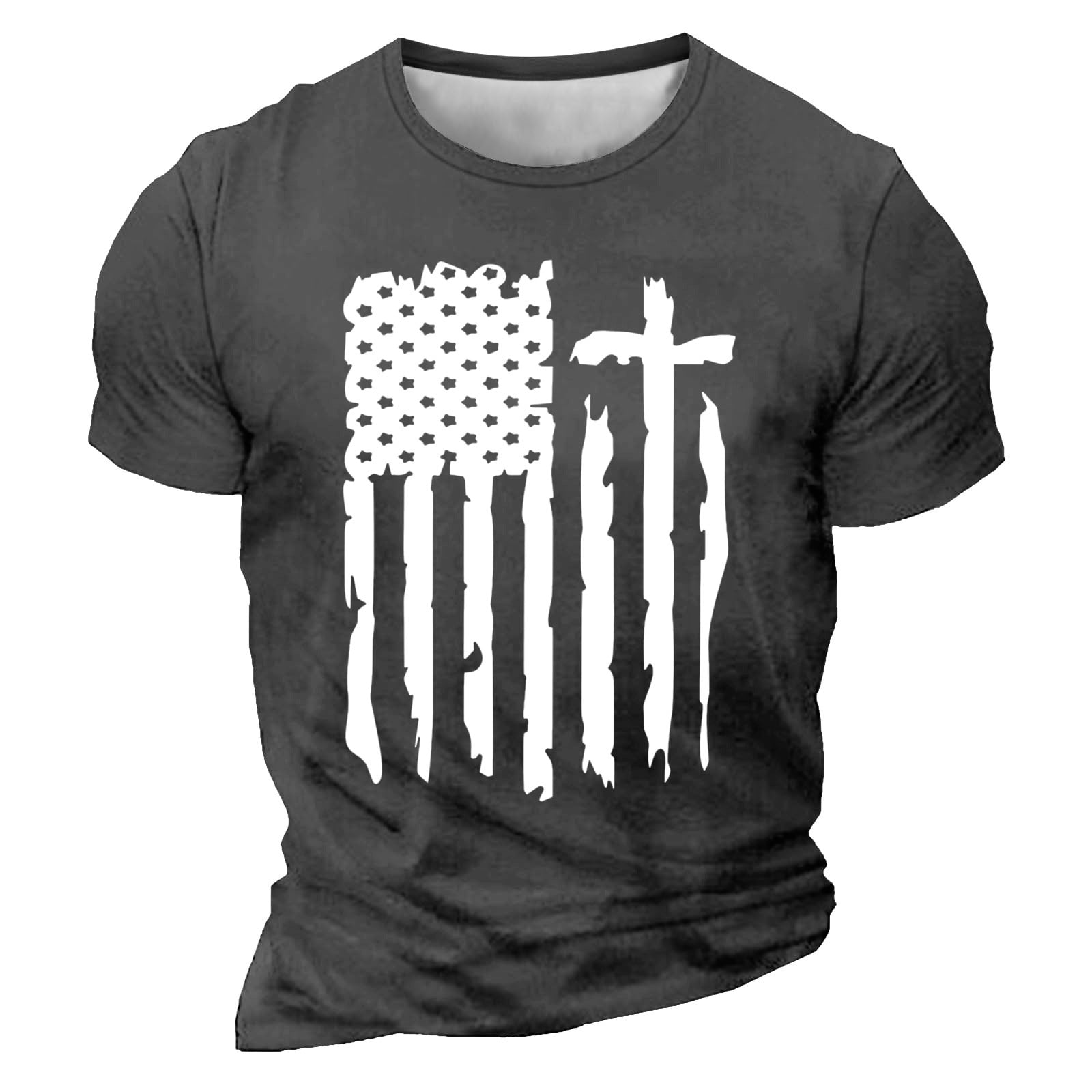 Xysaqa Workout Shirts for Men Oversized Tshirts for Men American Flag ...