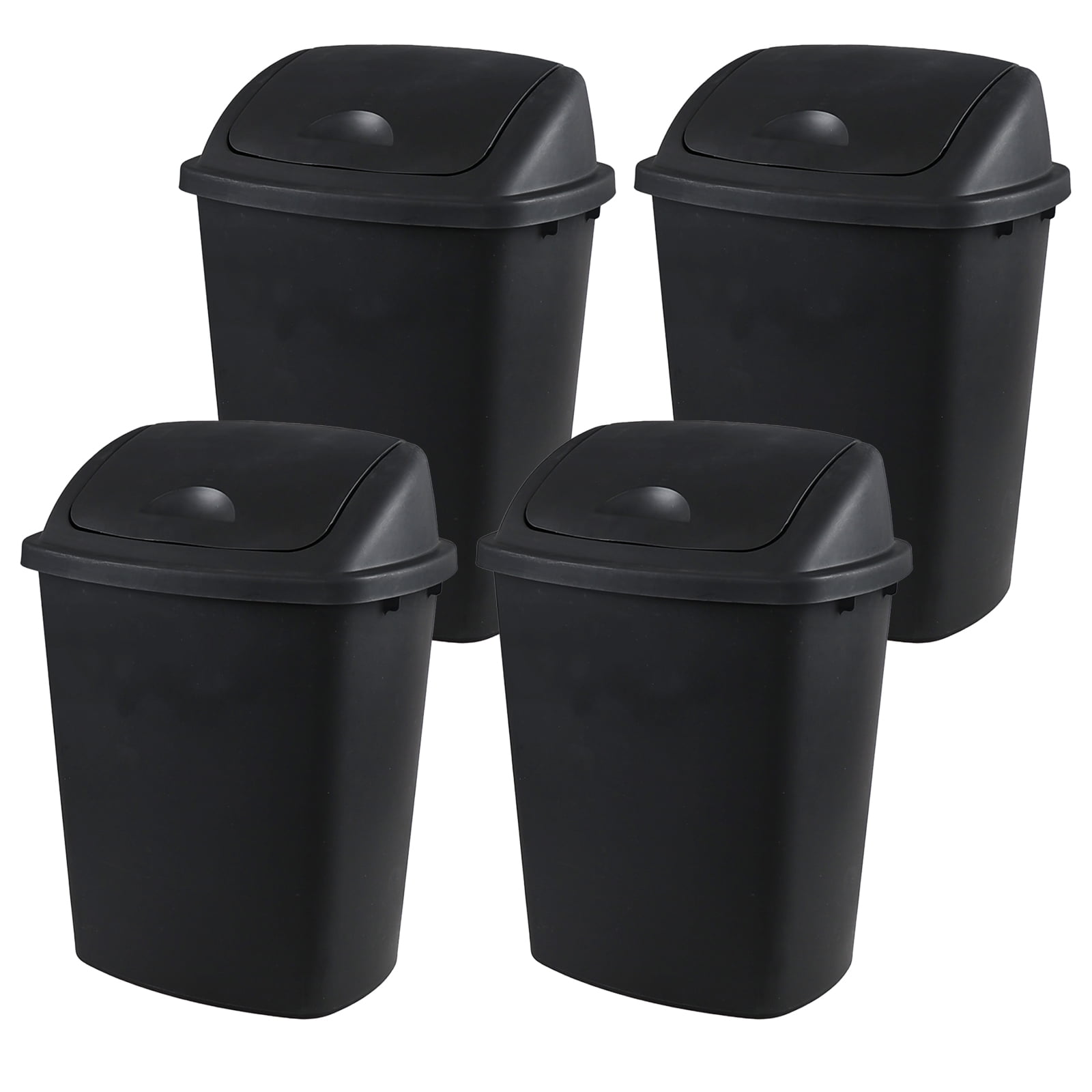 Xyskin 4-Pack 10 Gallon Trash Can, Plastic Swing Top Kitchen Garbage ...