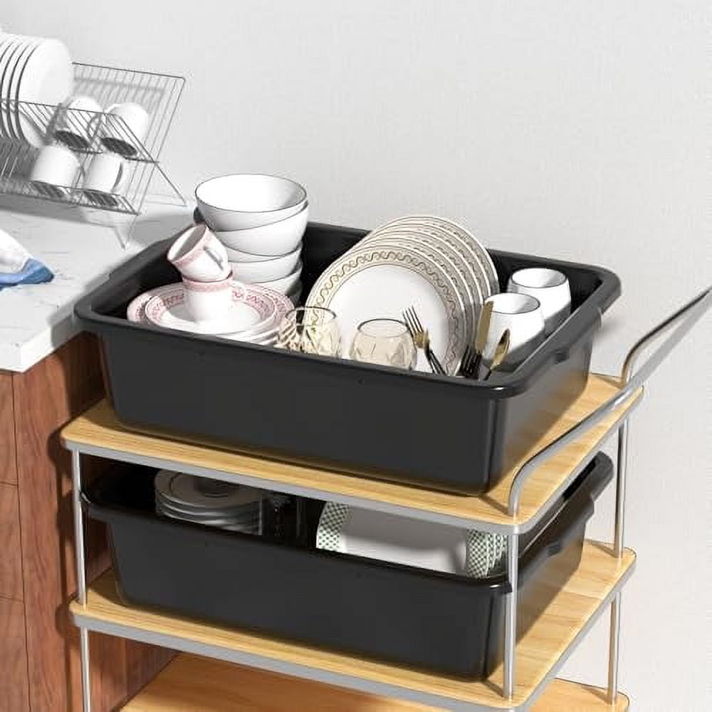 Xyskin 4 Packs Plastic Commercial Utility Bus Boxes, 32 L Commercial ...