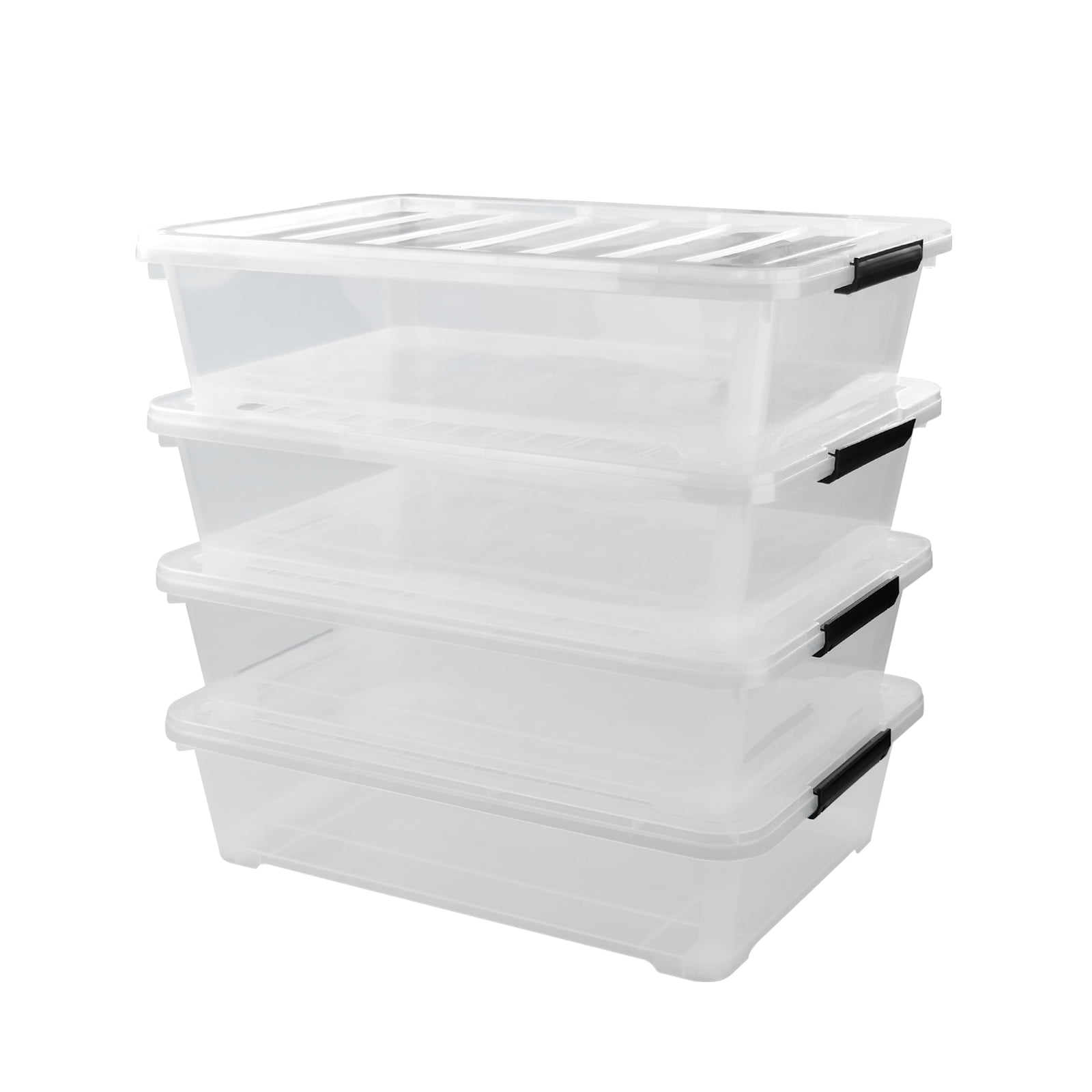 Xyskin 40 Quart Stackable Storage Box, Wheeled Latching Containers ...