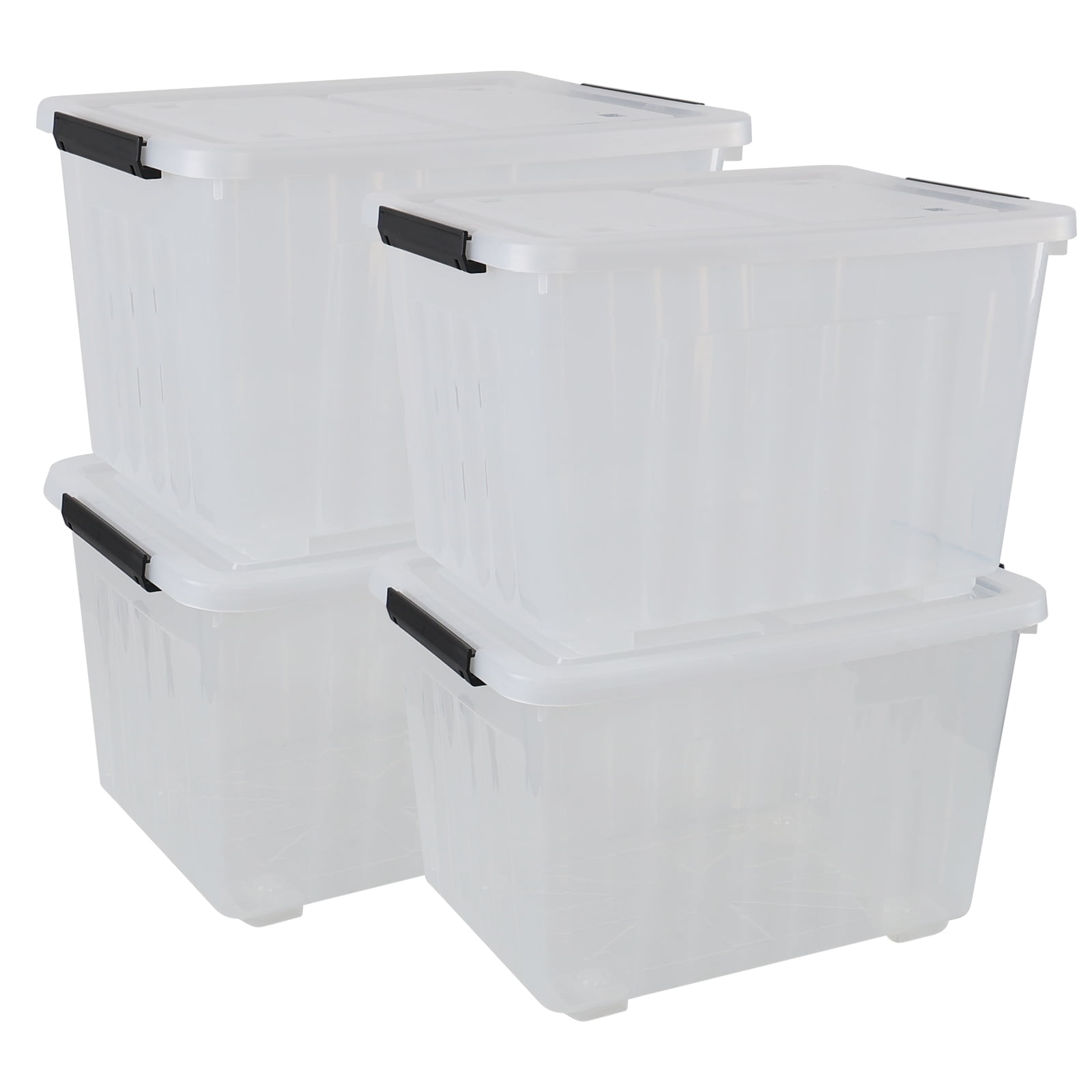 Xyskin 50 Quart Large Clear Storage Bin with Lid, Plastic Storage Box ...