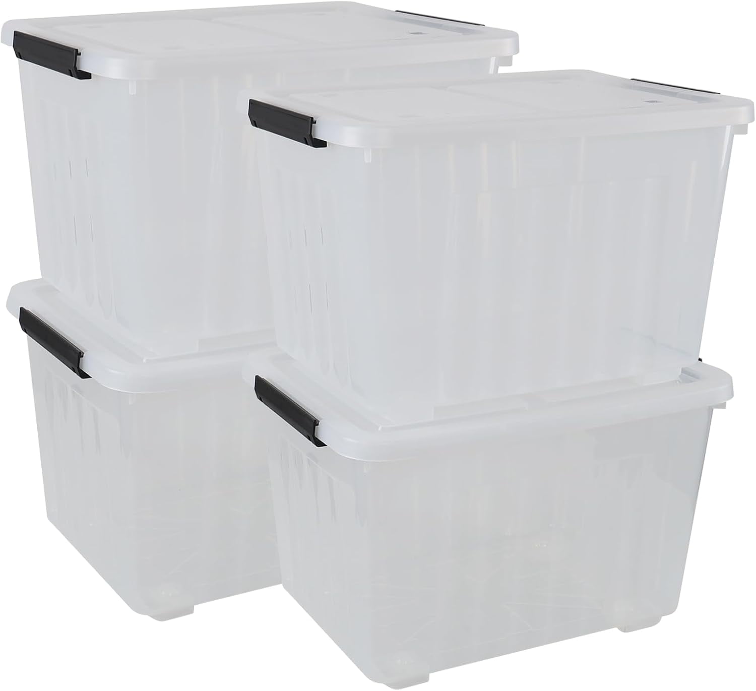 Xyskin 50 Quart Large Clear Storage Bin with Lid, Plastic Storage Box ...