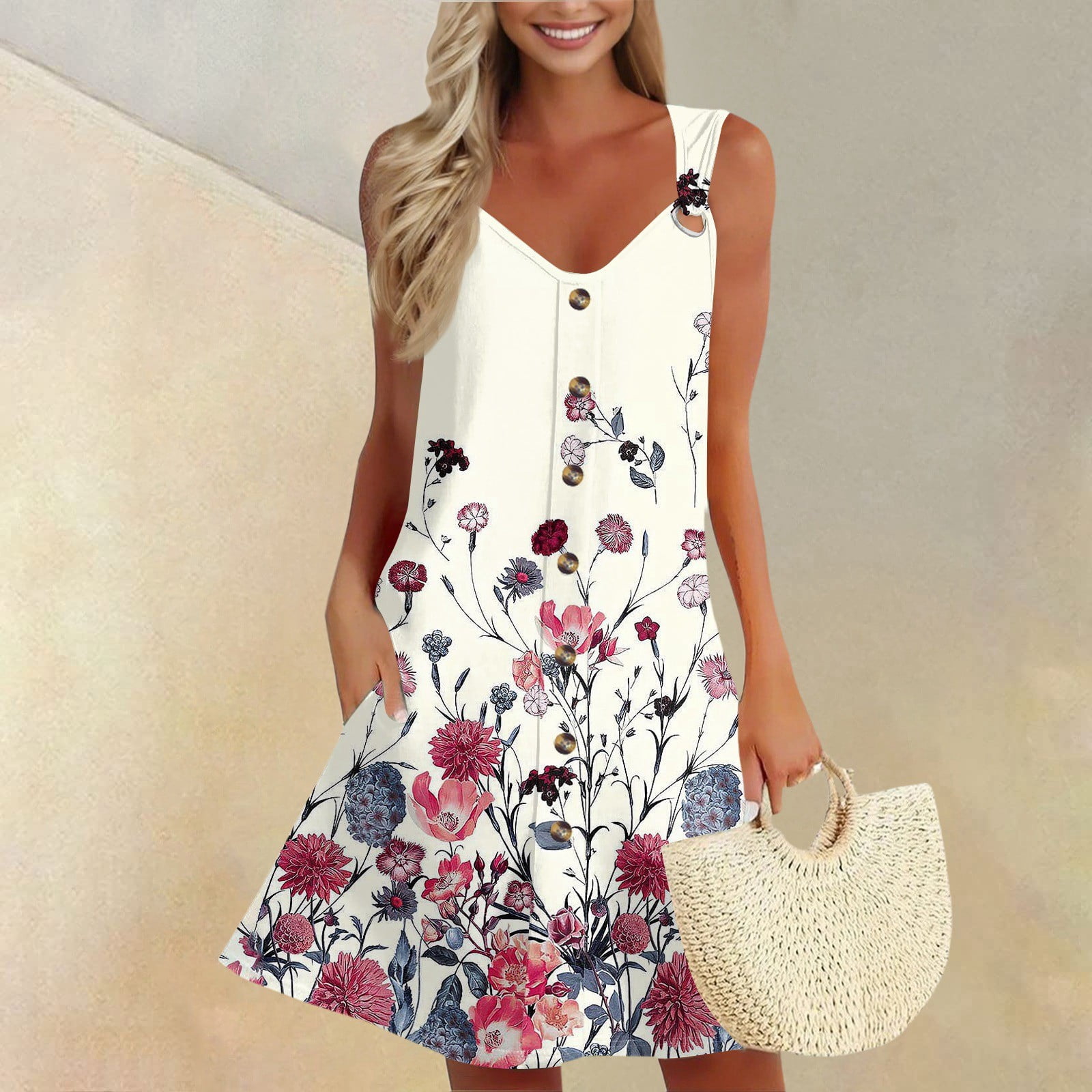 Xyxonk 2025 Womens Dresses Button Down Beach Cover Ups Swimsuit Fitted ...