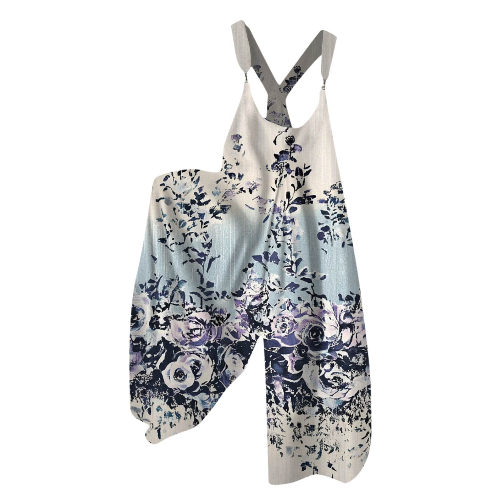 Xyxonk Baggy Jumpsuits for Women Bib Plus Size Jumpers Pants Floral ...