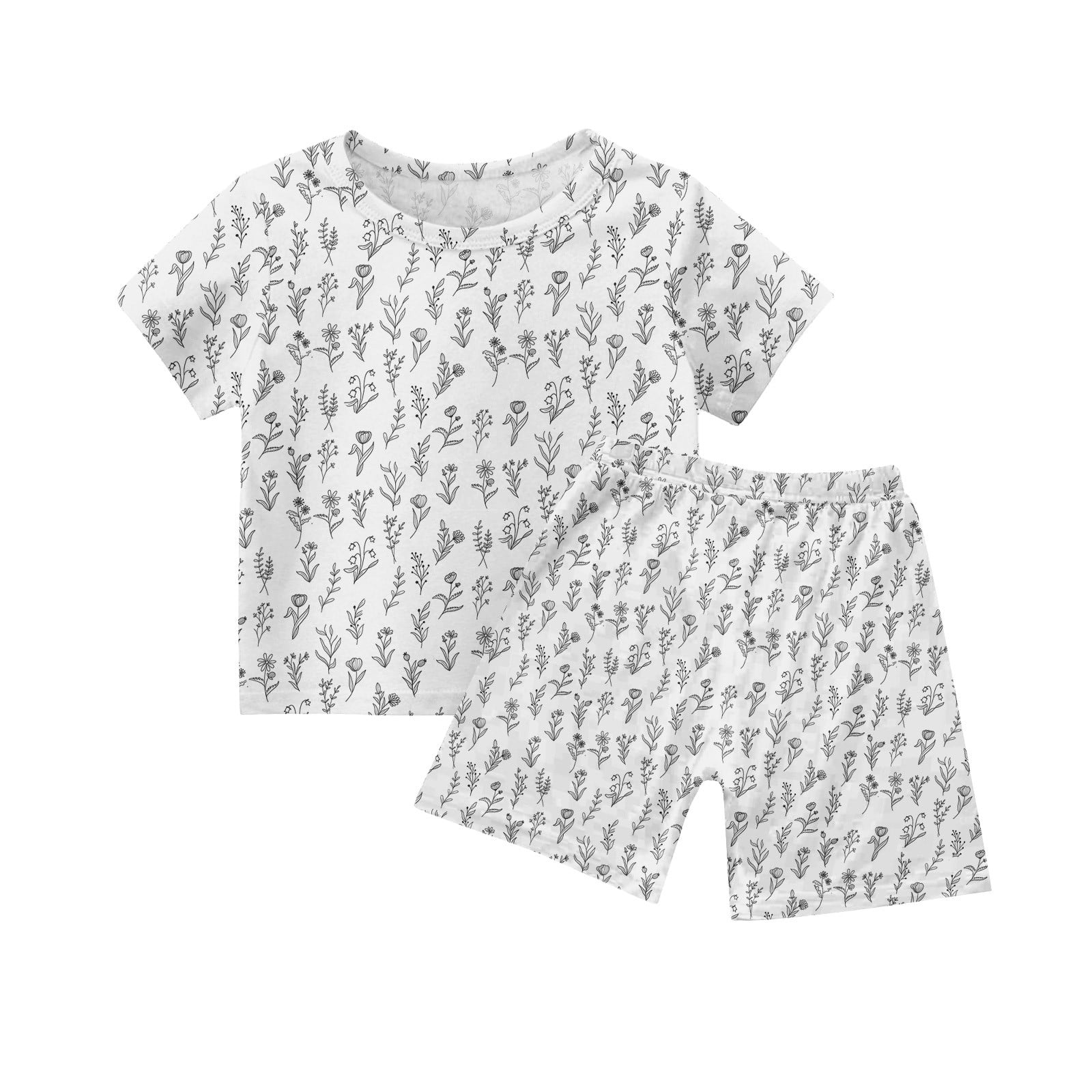 Xyxonk Gi‭rls Diy Hand Painted Homewear Set 2-Piece Colouring Pajama ...
