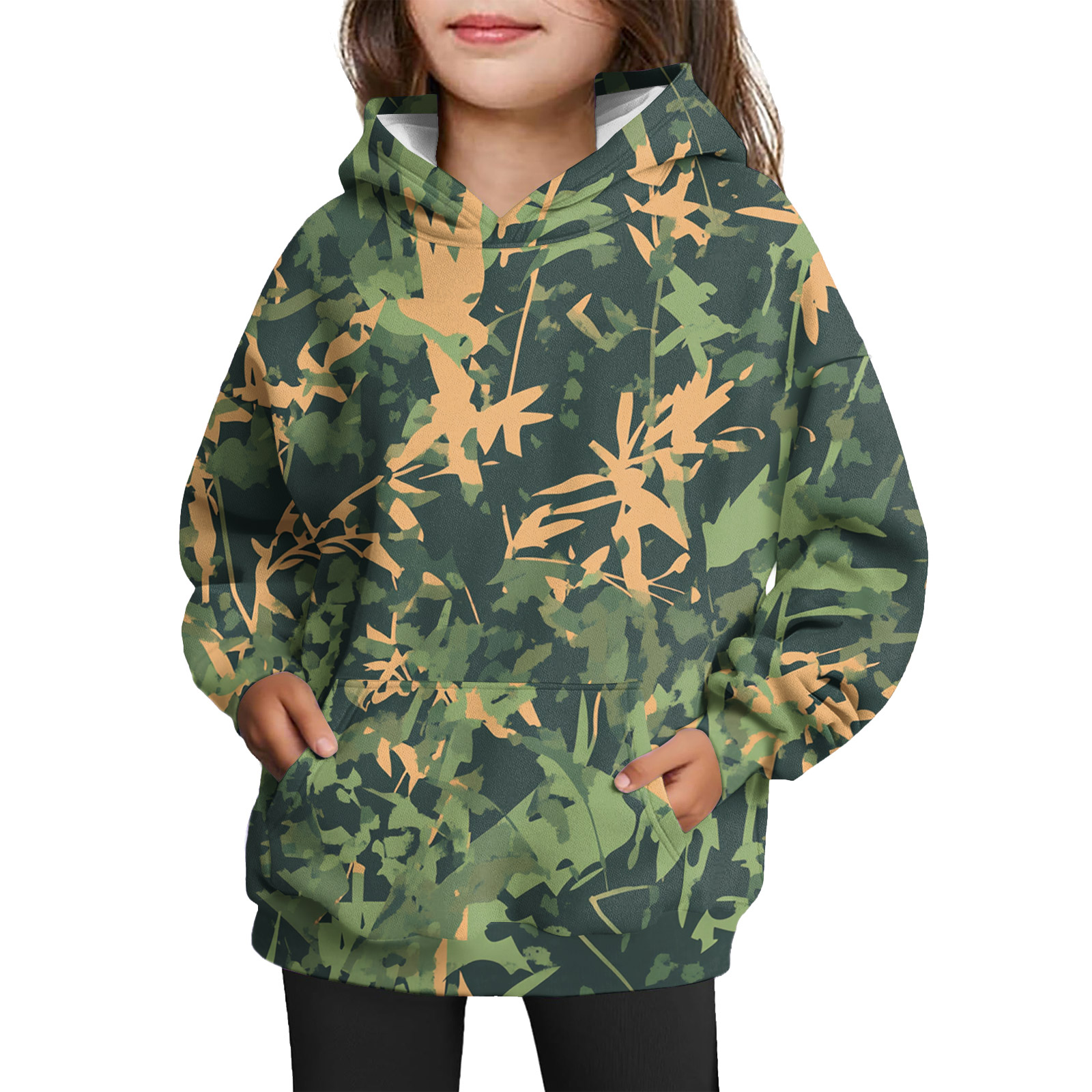Xyxonk Girls Camo Hoodie Toddler 10-12 Years Long Sleeve Maple Leaf ...
