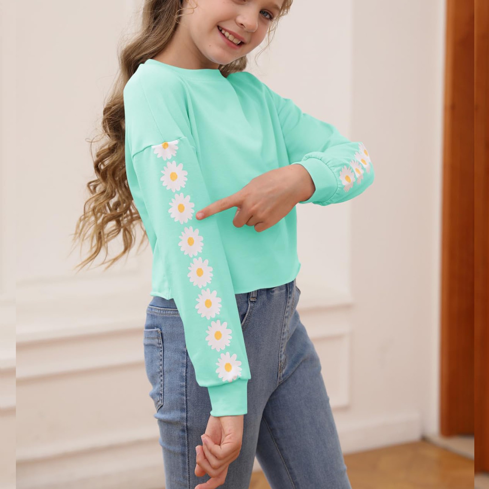 Xyxonk Girls Crop Tops Size 10-12 Long Sleeve Shirts Fall Cute Shirts ...