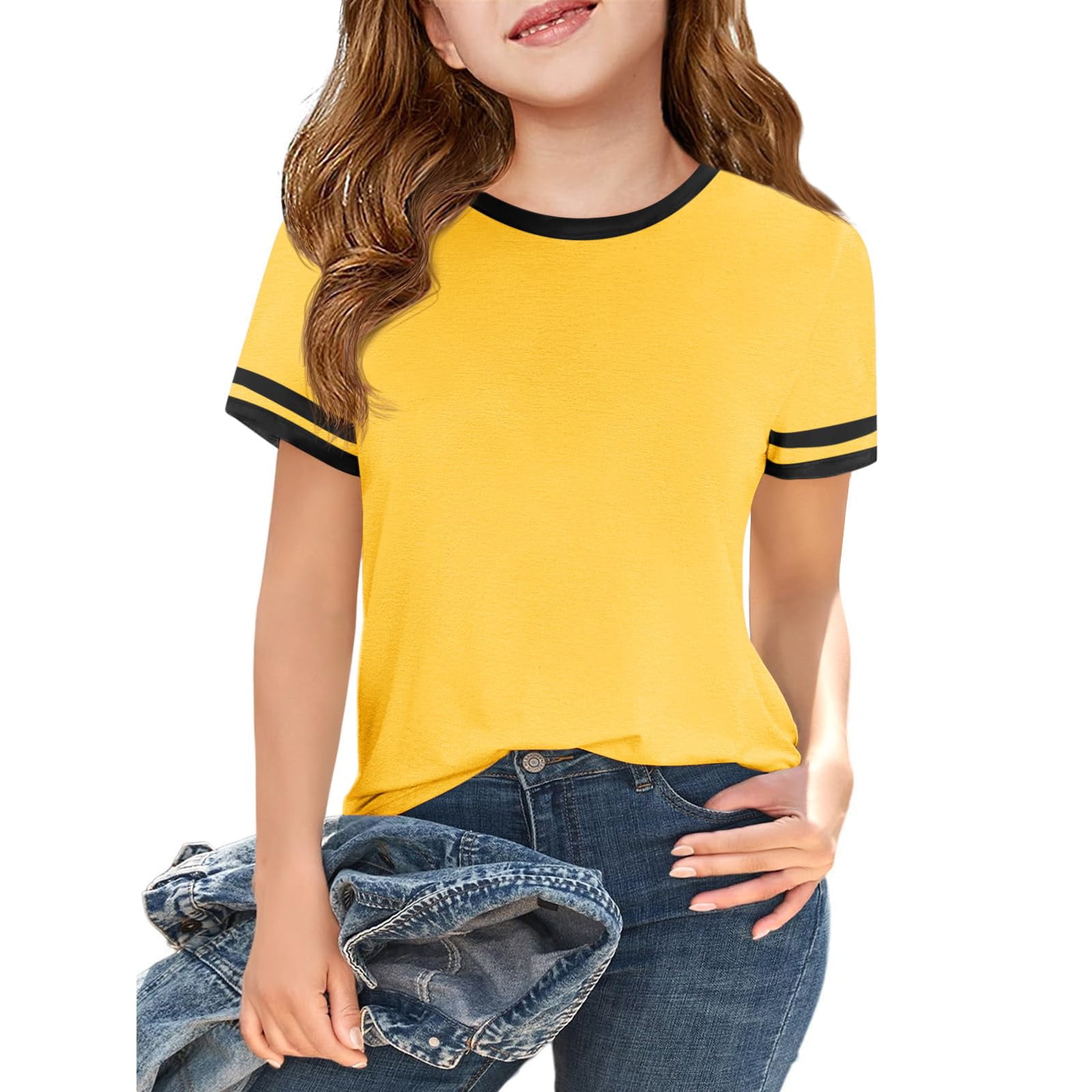 Xyxonk Girls Short Sleeve T Shirts Kids Summer Tees Casual Crew Neck ...