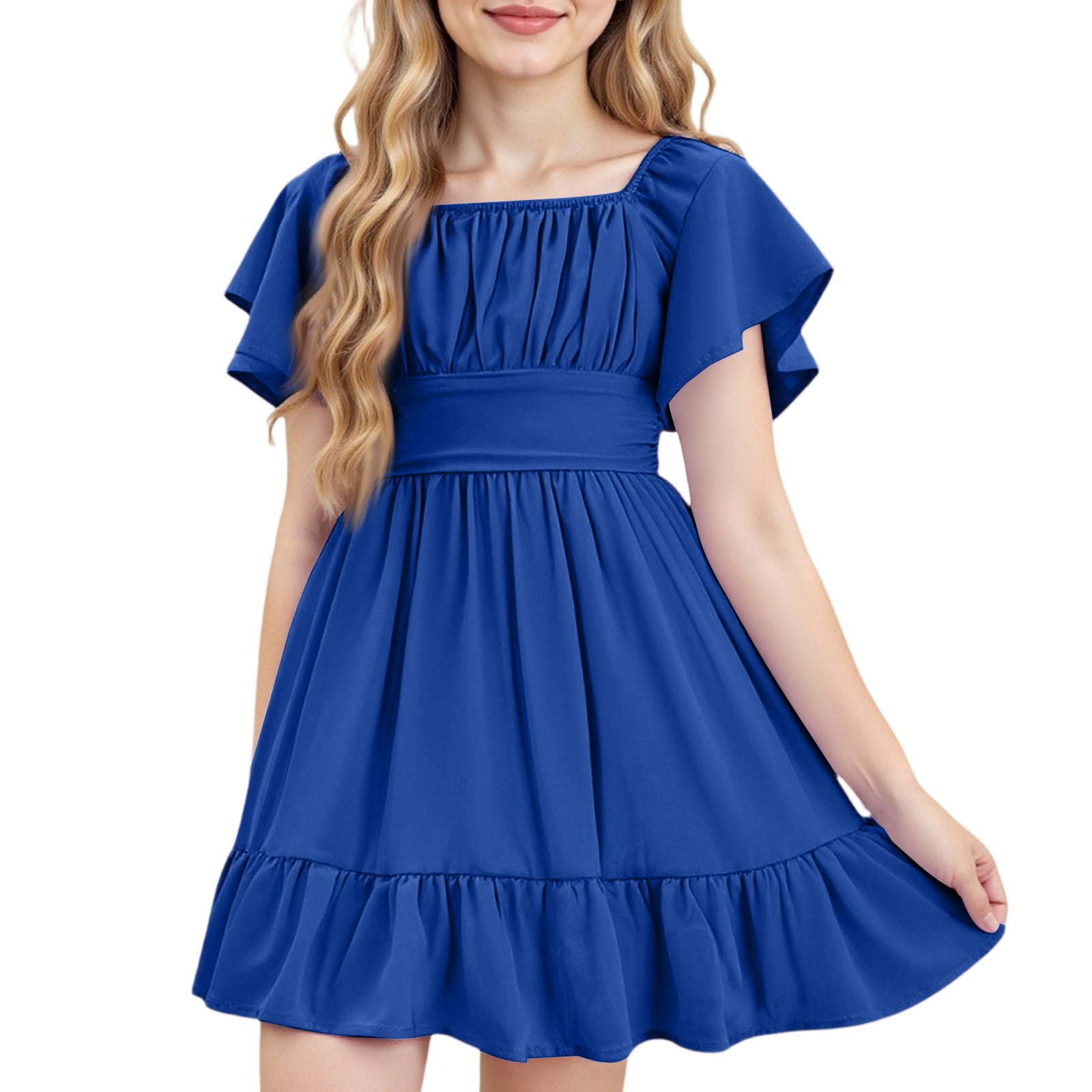 Xyxonk Girls Summer Dress Tween Kids Off Shoulder Backless Sundresses ...