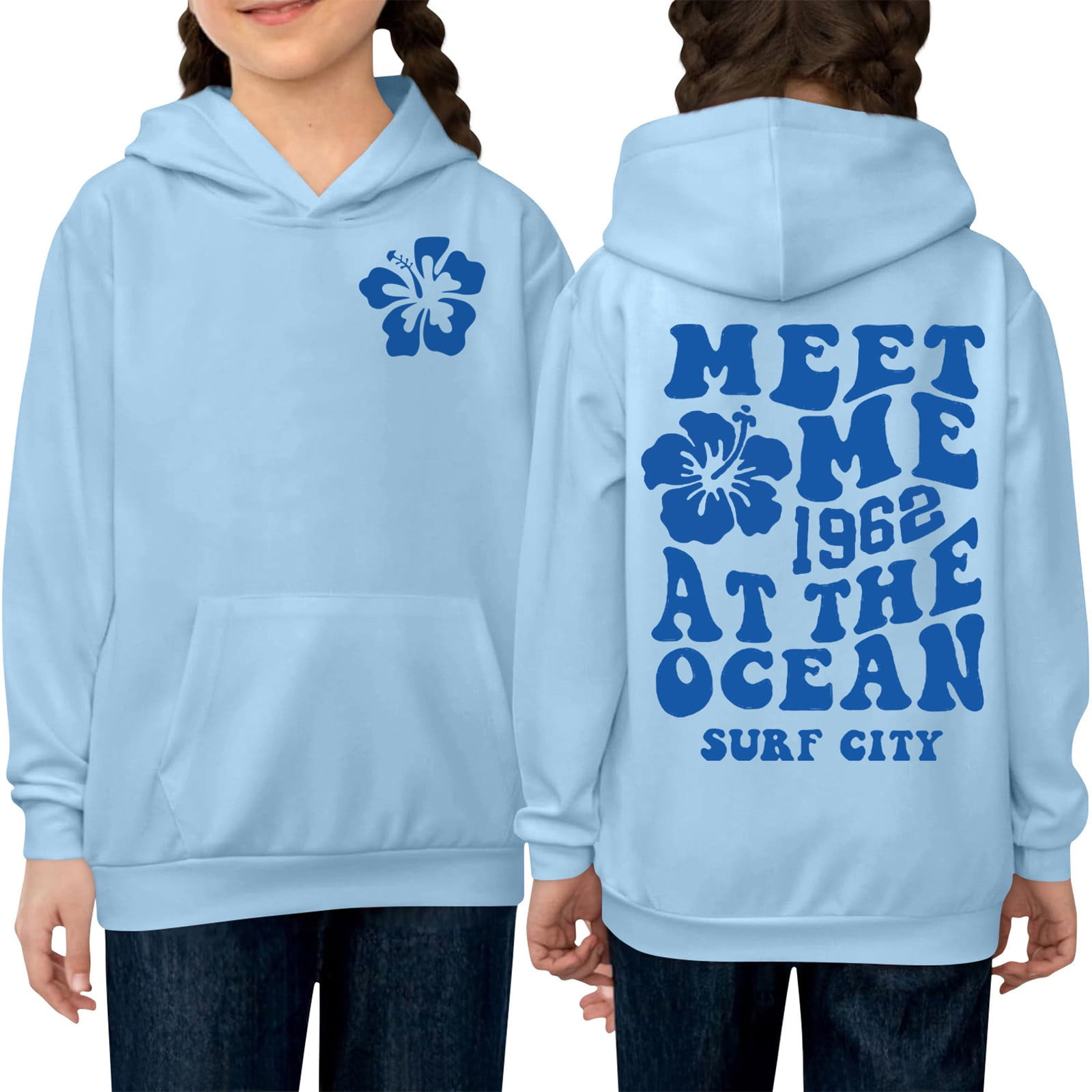 Xyxonk Kids Hoodies Long Sleeve Plam Puff Print Letter Hoodie Cute ...
