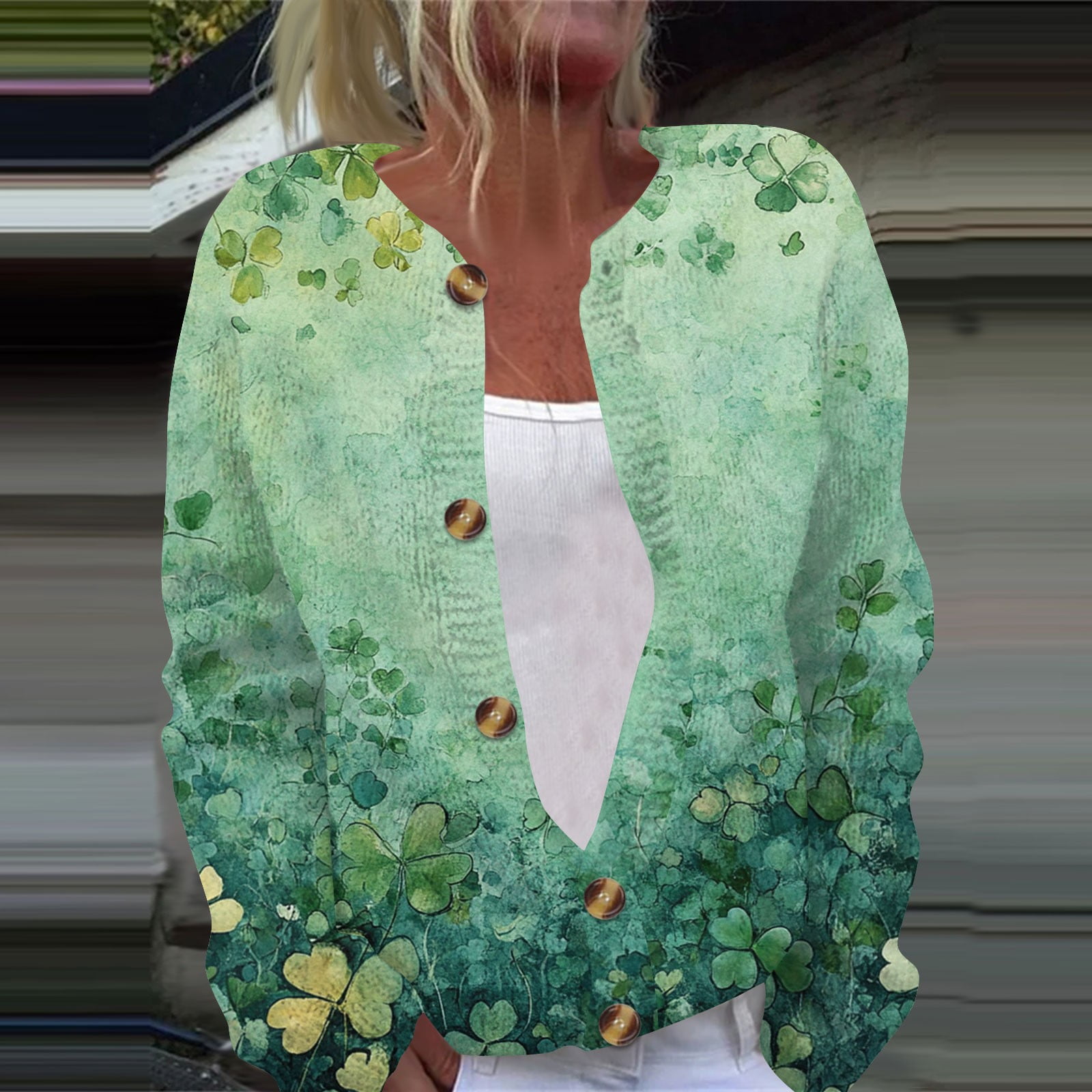 Xyxonk Knit St. Patrick's Day Cardigan Sweaters for Women Plus Size ...