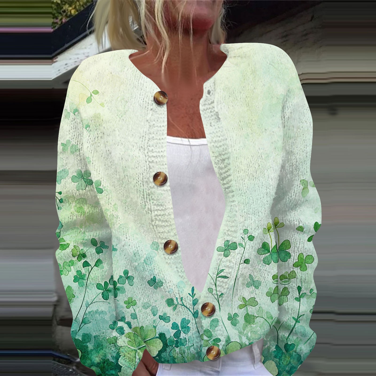 Xyxonk Knit St. Patrick's Day Cardigan for Women Fashion Open Front ...