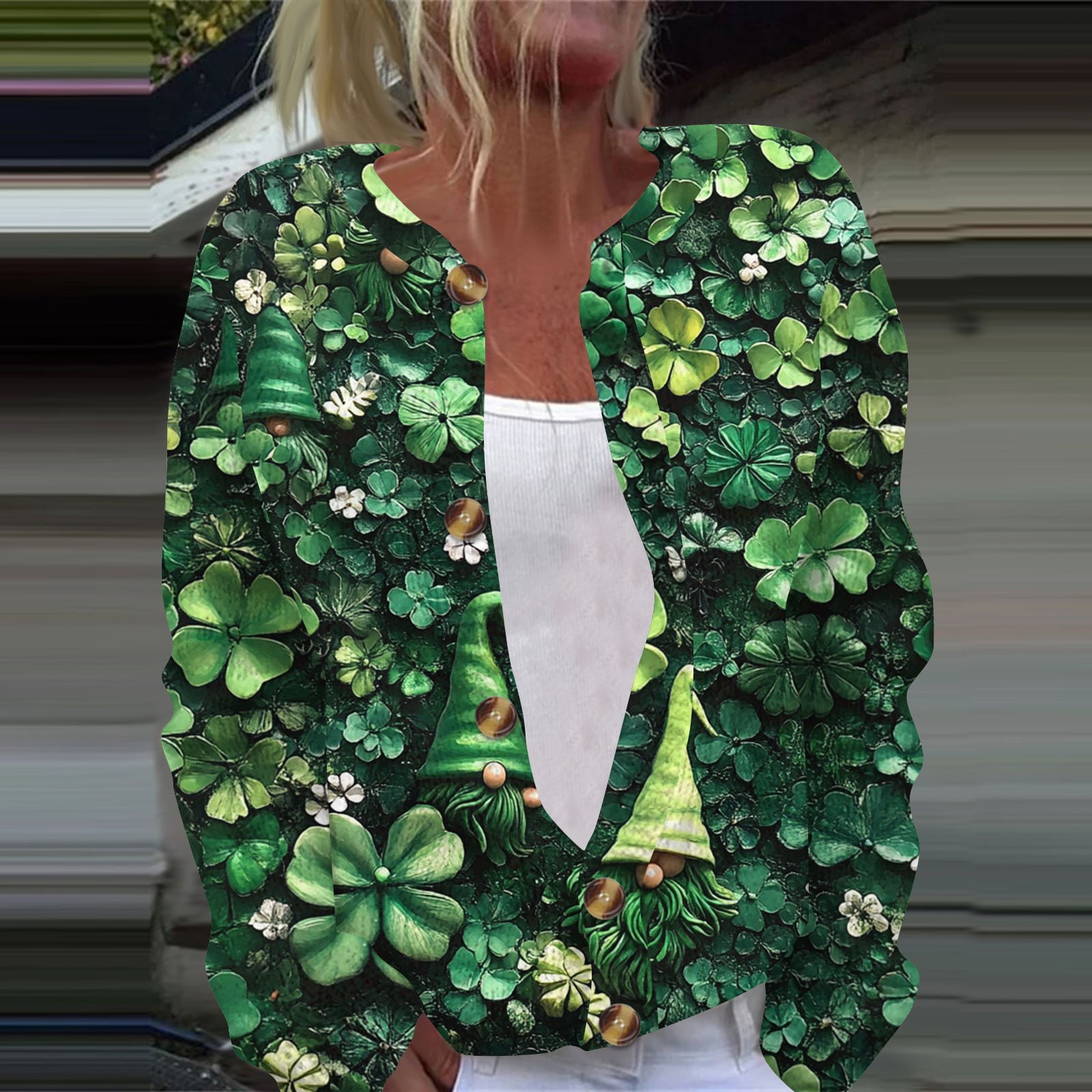 Xyxonk Knit St. Patrick's Day Cardigan for Women Fashion Open Front ...