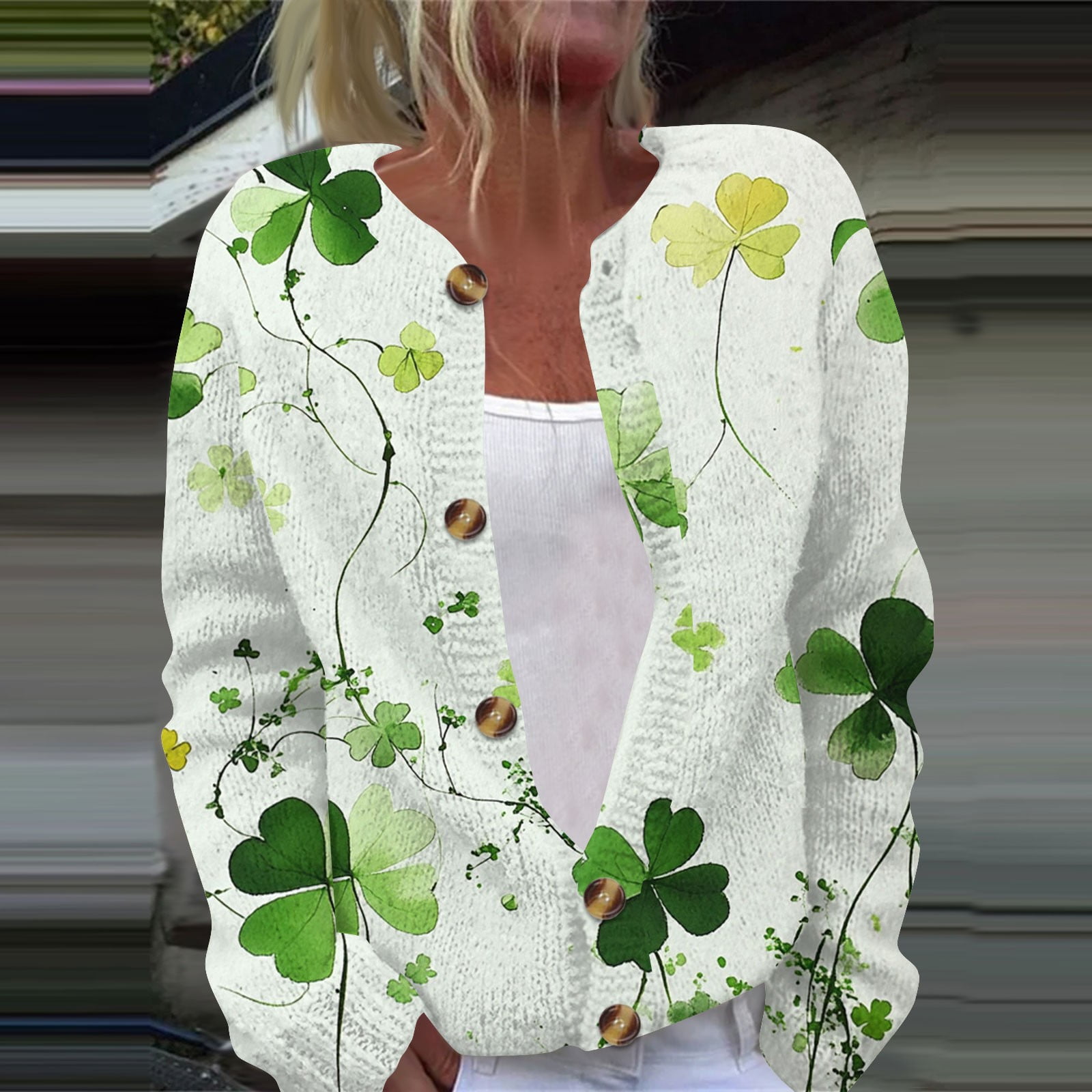 Xyxonk Knit St. Patrick's Day Cardigan for Women Fashion Open Front ...