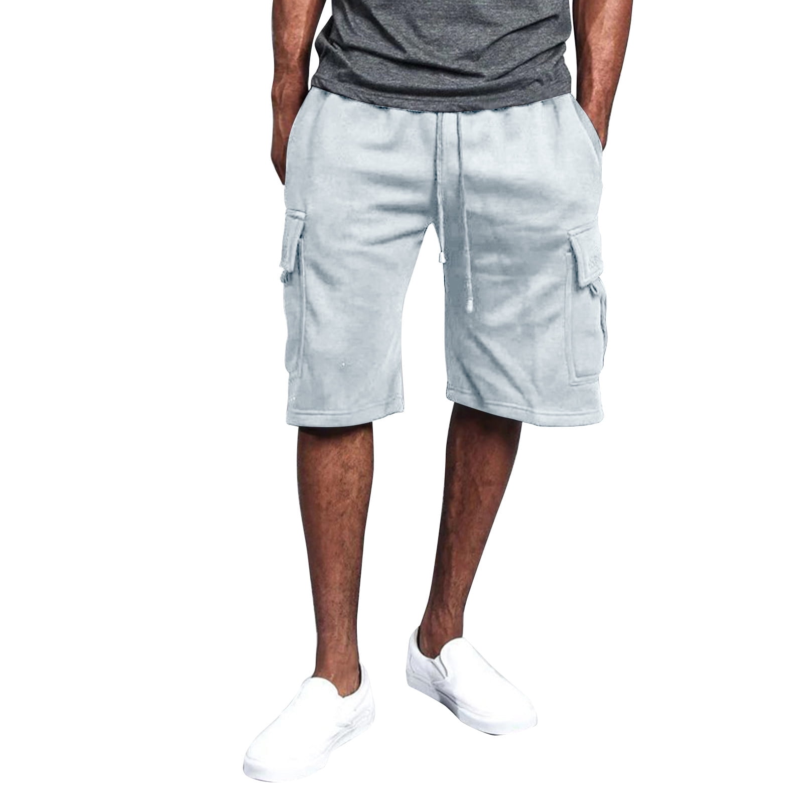 Xyxonk Men's Camo Cargo Shorts Relaxed Fit Solid Color Short Urban ...