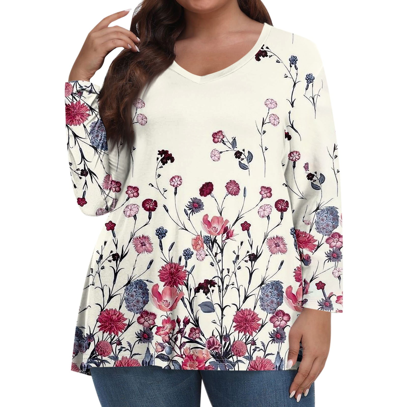 Xyxonk Plus Size Tunic Tops for Women Cute Womens Size 4x Tops V Neck ...