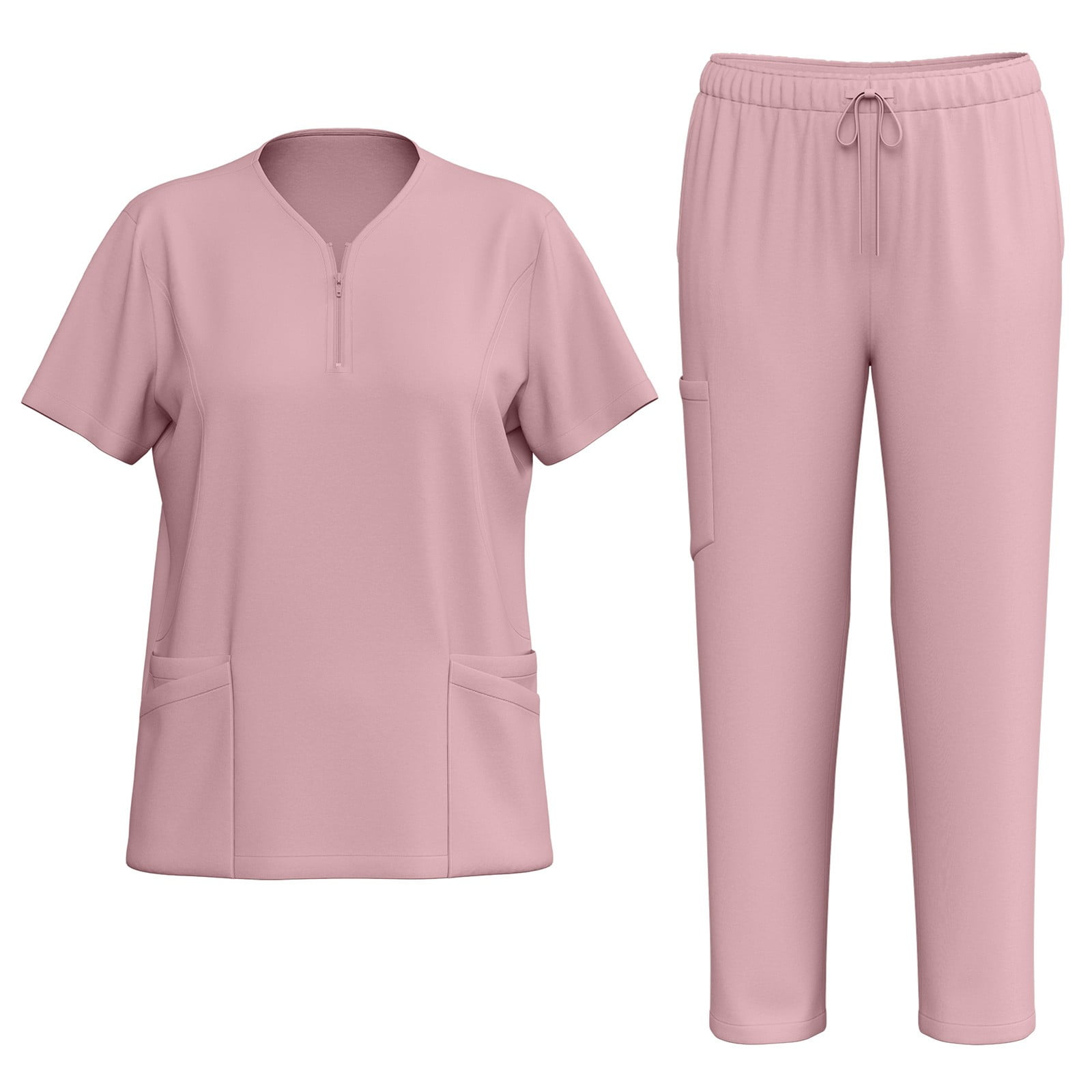 Xyxonk Scrub Sets for Woman Plus Size Scrubs Petite V-Neck Scrub Tops ...