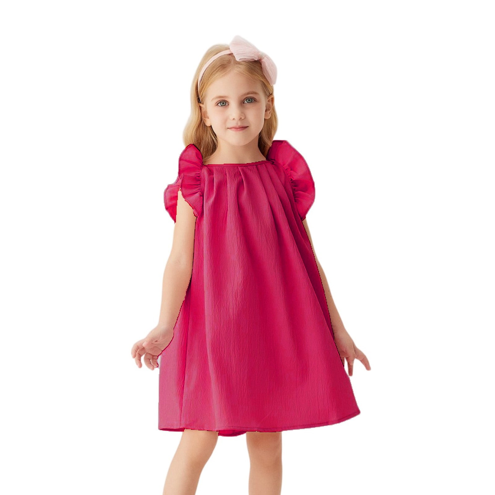 Xyxonk Toddler Girl Summer Dress Summer Flutter Sleeve Dresses Beach ...