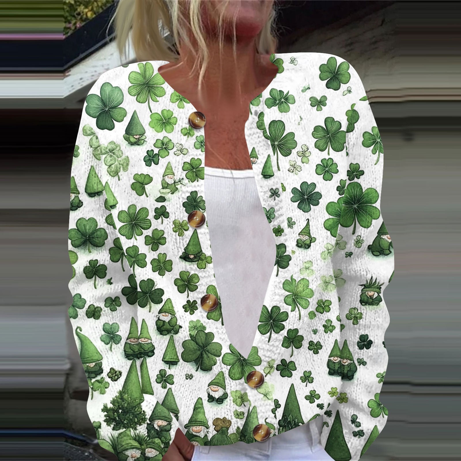 Xyxonk Womens St. Patrick's Day Cardigan Sweaters Trendy Open Front ...