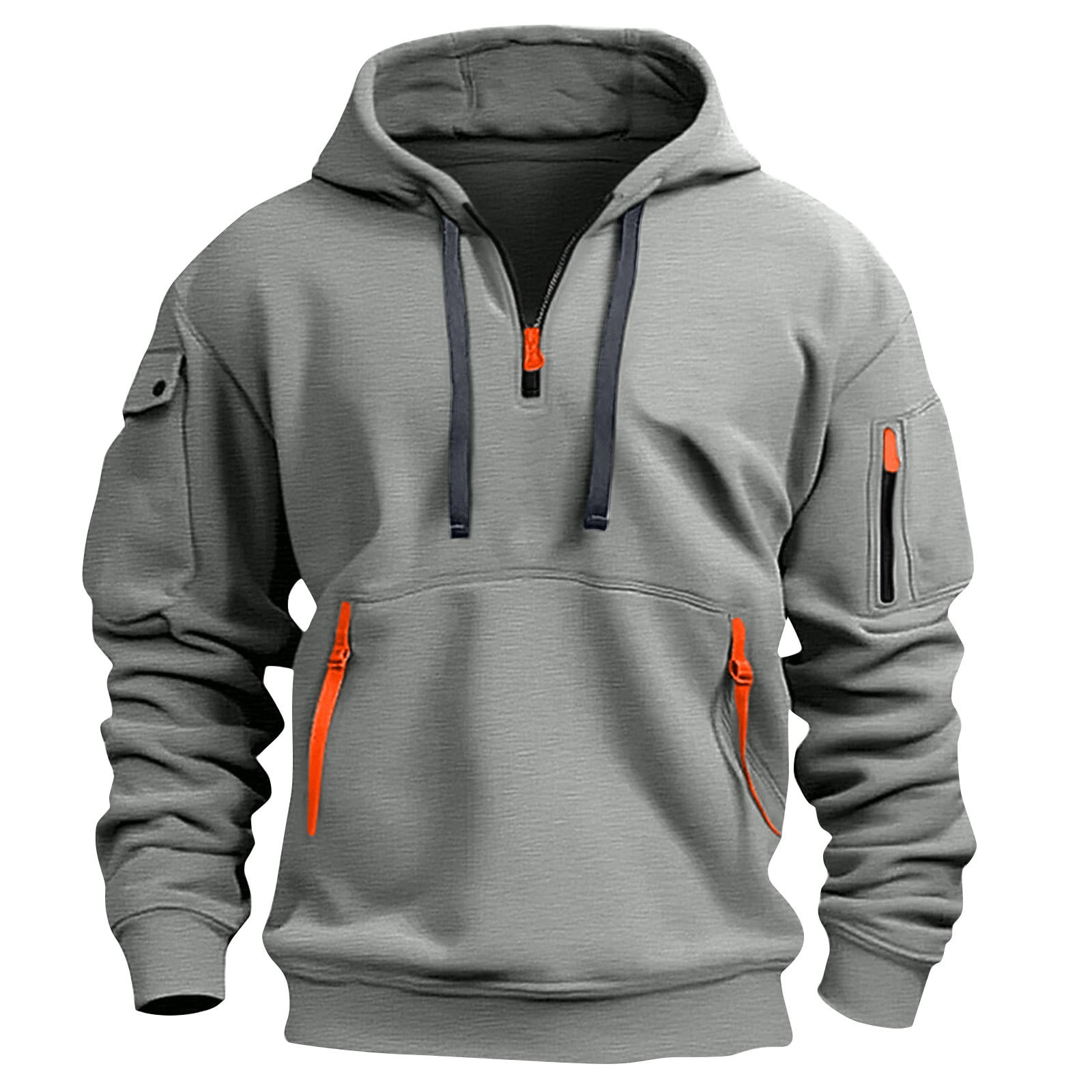 Xyxonk Zip Up Hoodie Men Big and Tall Half Zip Hoodie with Pockets ...