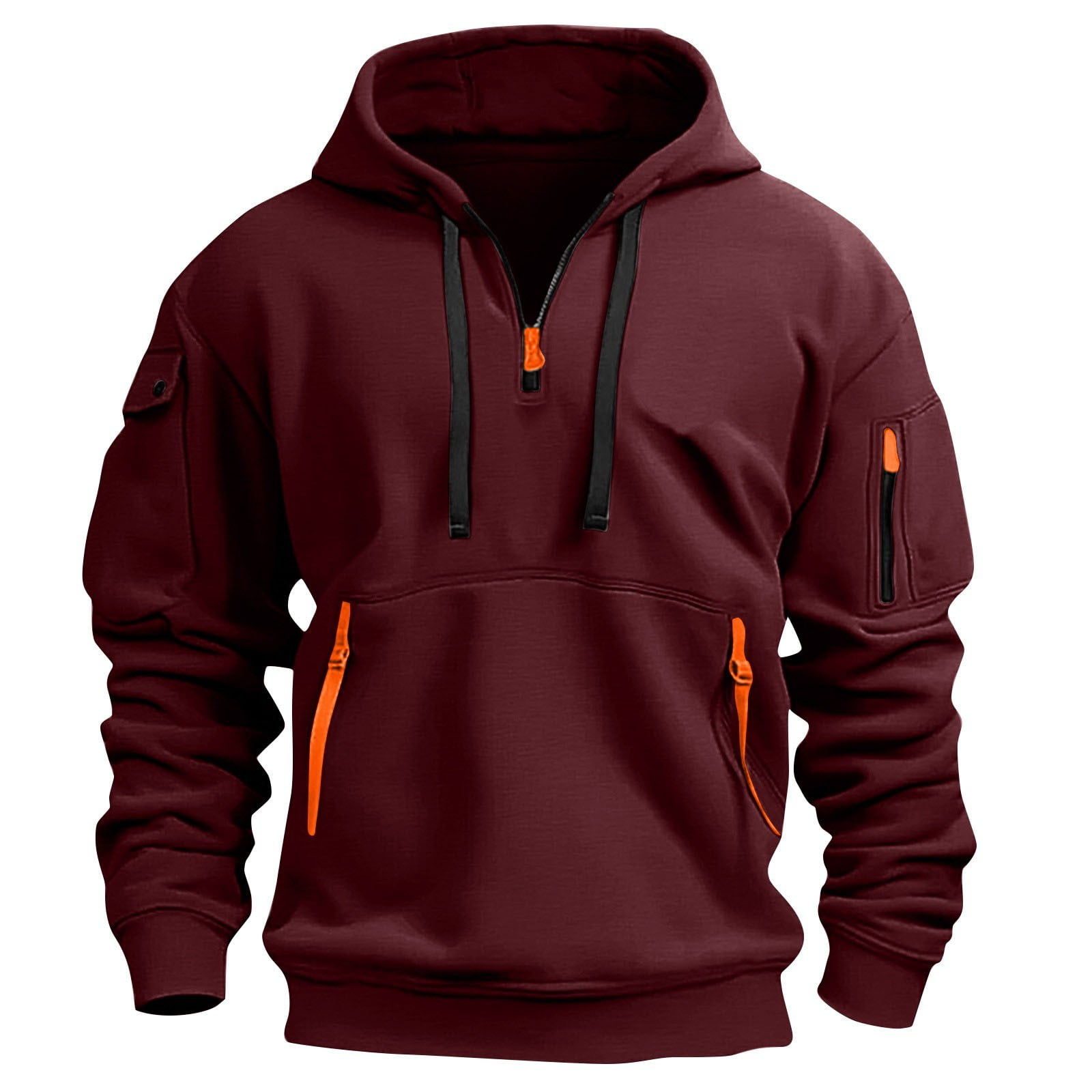 Xyxonk Zip Up Hoodie Men Plus Size Quarter Zip Up Hoodies with Pockets ...