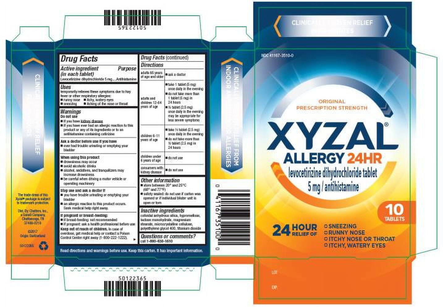 Xyzal Allergy 24hr Tablets, 10ct - Walmart.com