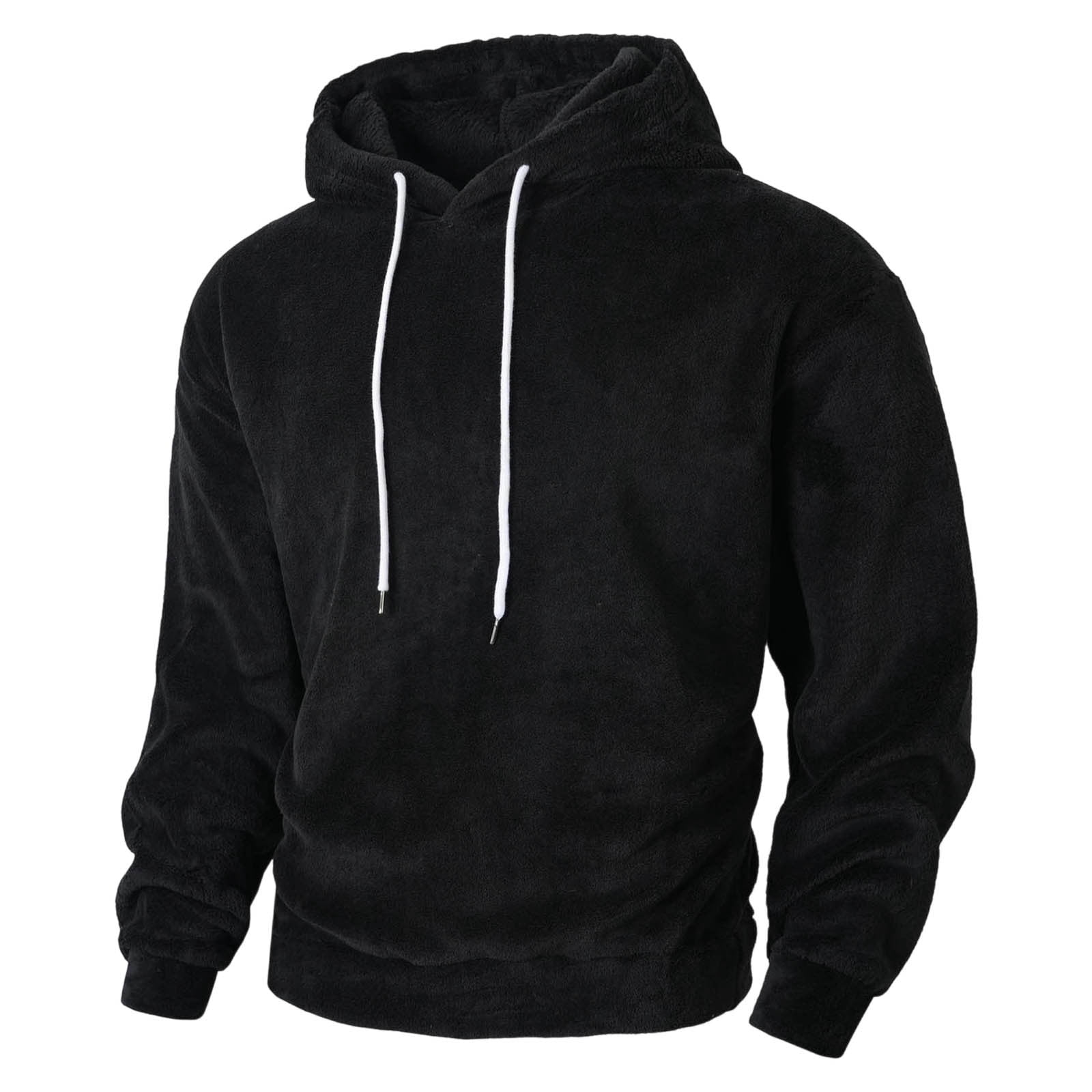 Xzbqbs Hoodies for Men Sherpa Fleece Lined Warm Winter Hoodie Pullover ...