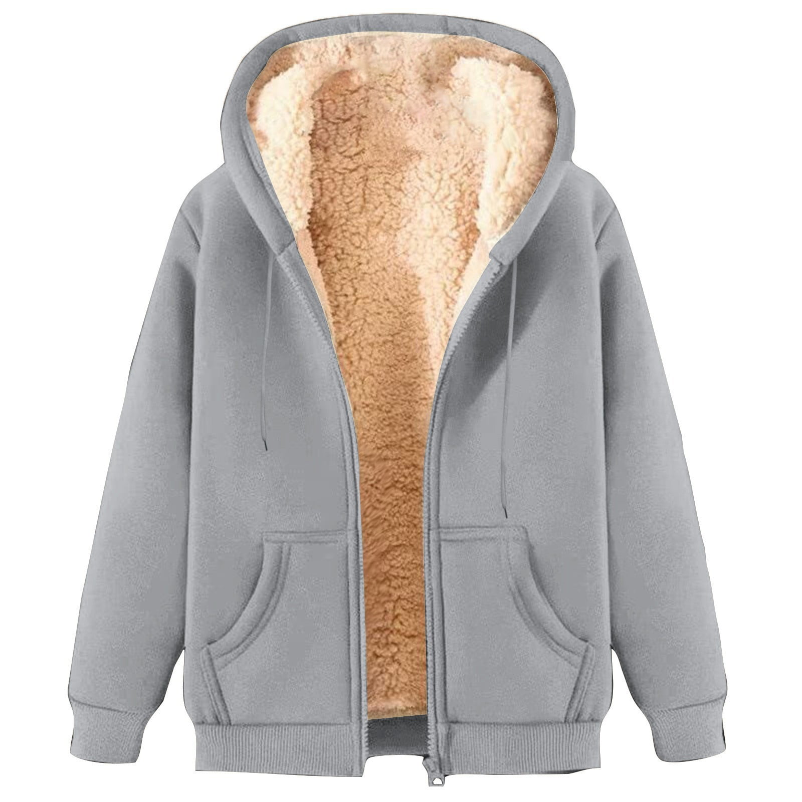 Xzbqbs Jackets for Men Zip Up Warm Sherpa Fleece Lined Fall Winter ...